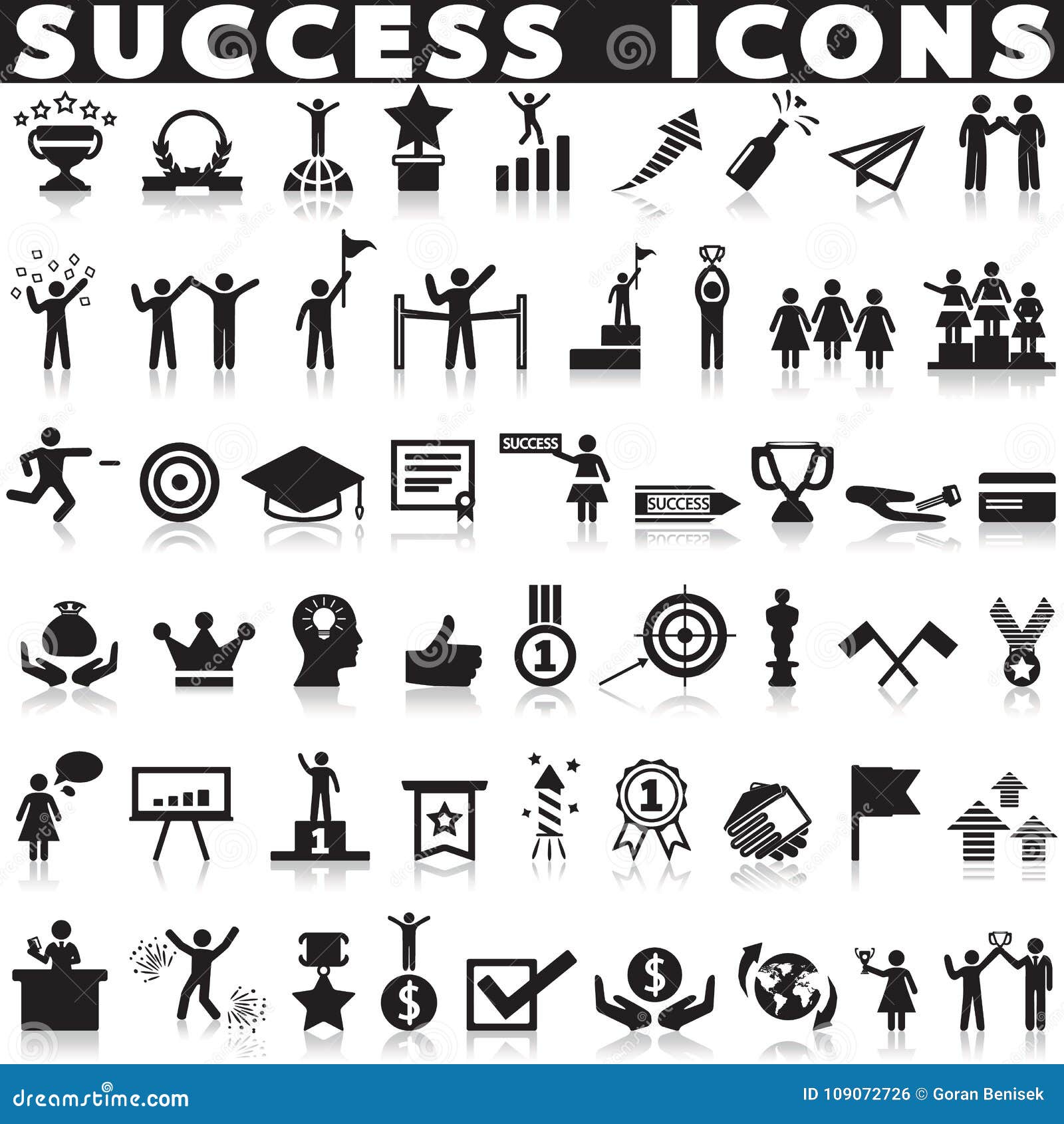 Success Icons Cartoon Vector | CartoonDealer.com #32671841