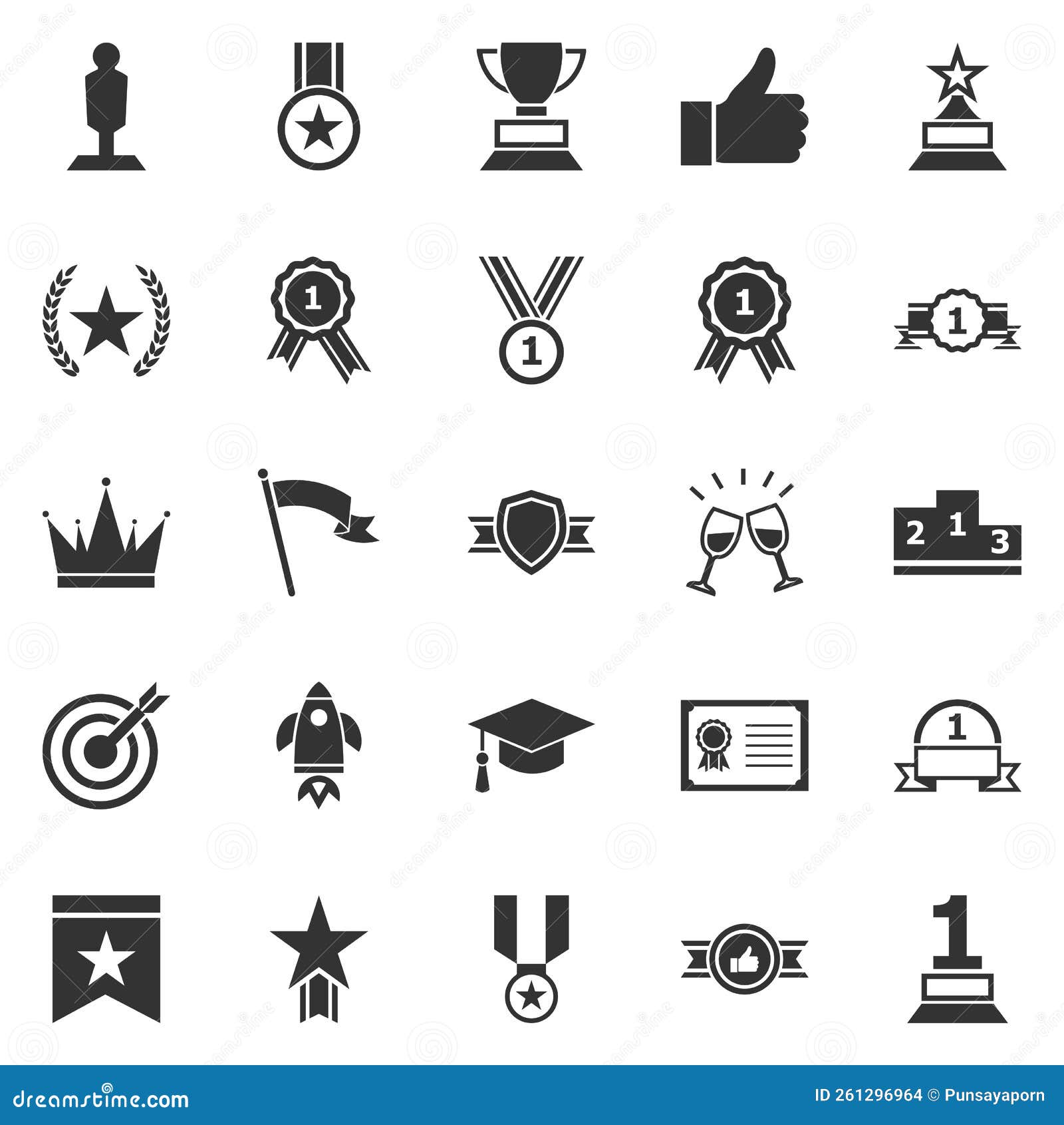 Success Icons on White Background Stock Vector - Illustration of sign ...