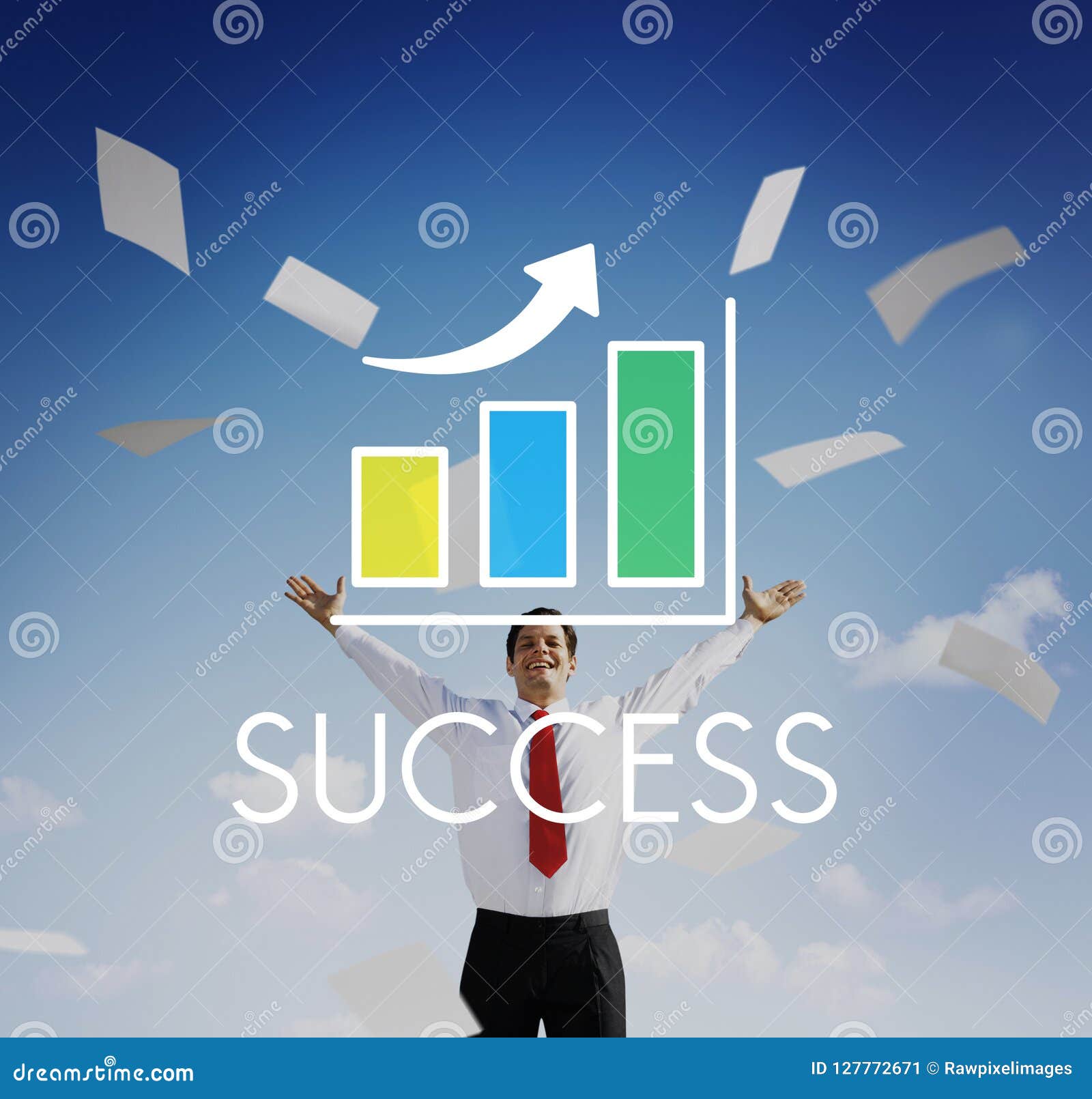 Success Increasing Bar Chart Concept Stock Image - Image of positive ...