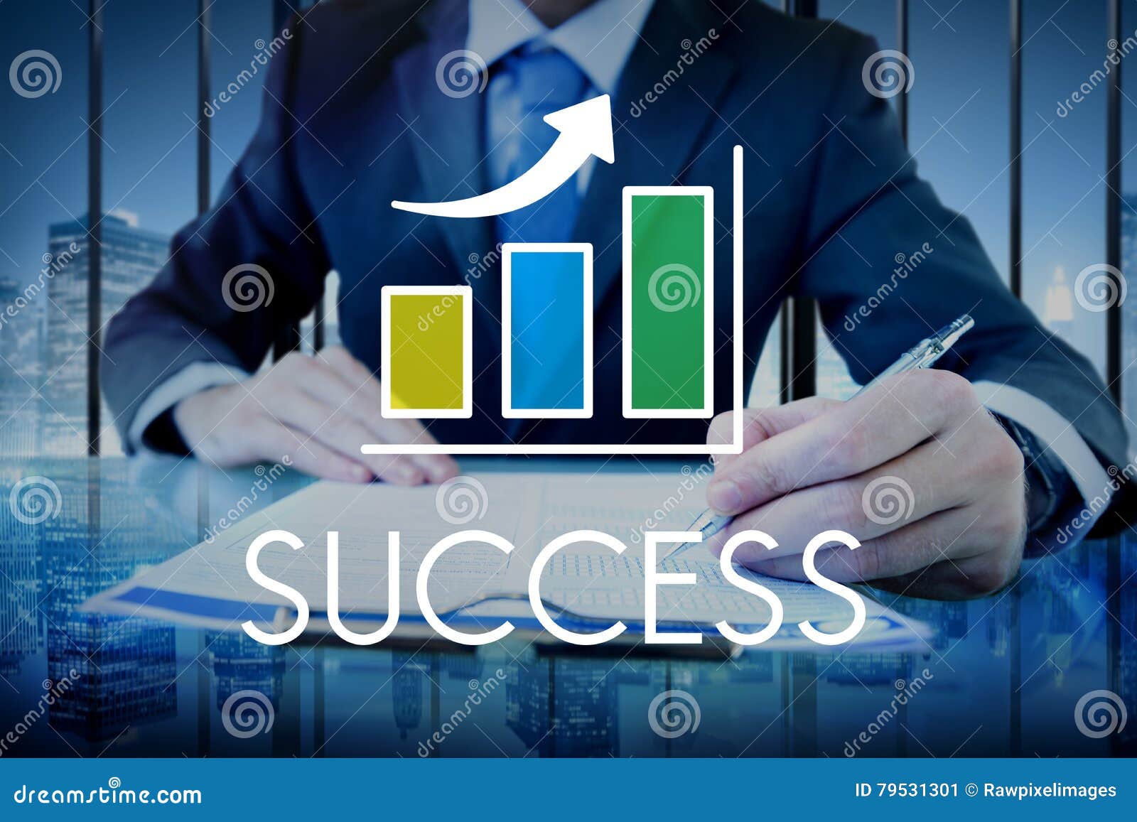 Success Increasing Bar Chart Concept Stock Image - Image of positive ...