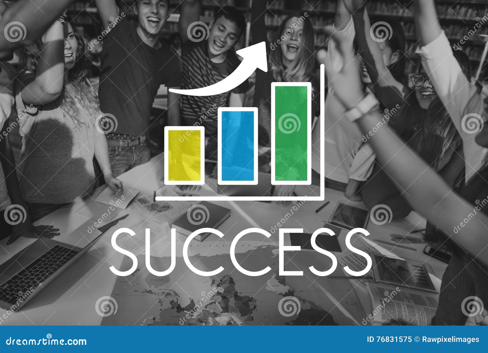 Success Increasing Bar Chart Concept Stock Illustration - Illustration ...