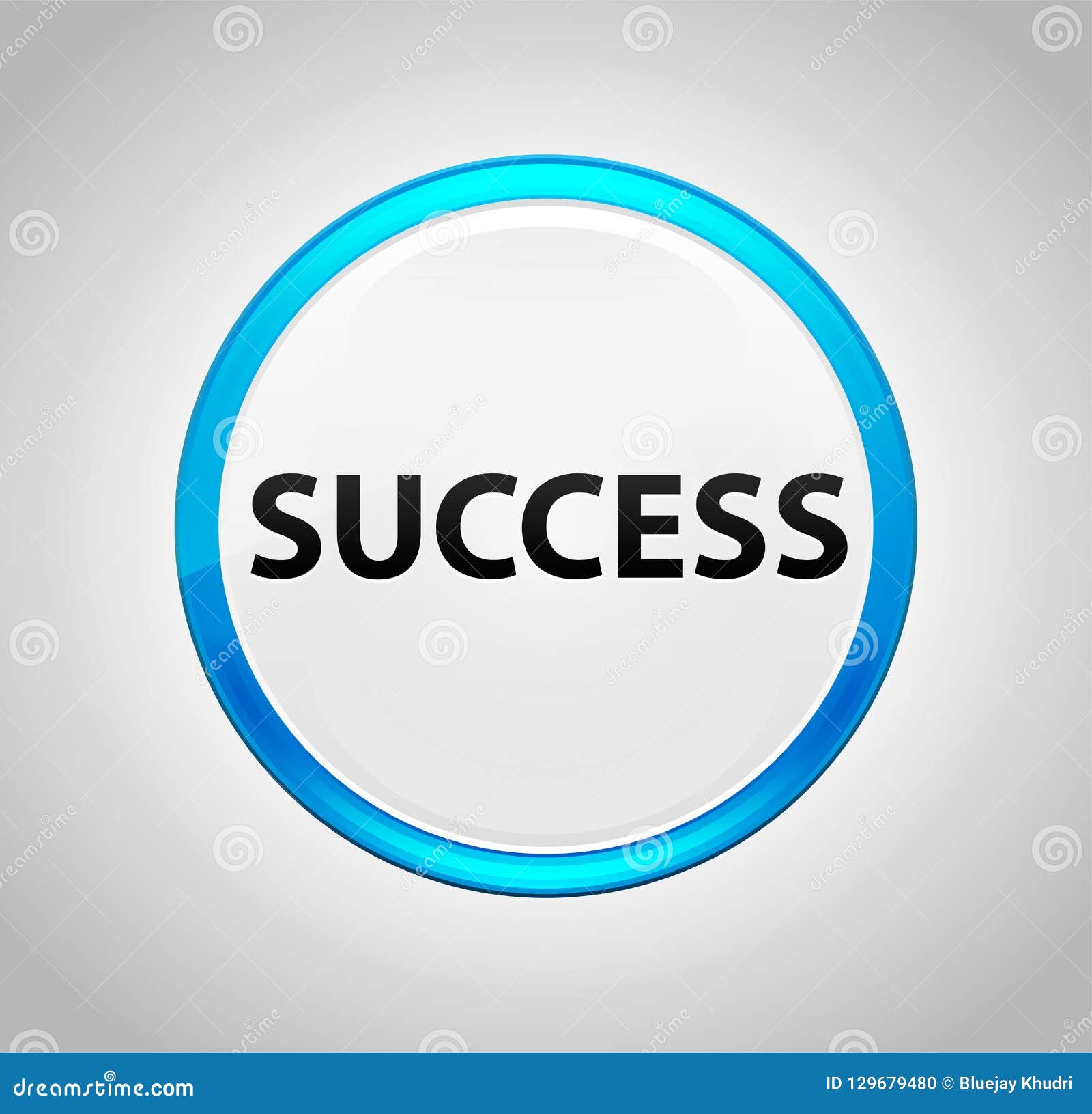 Success Round Blue Push Button Stock Illustration - Illustration of ...