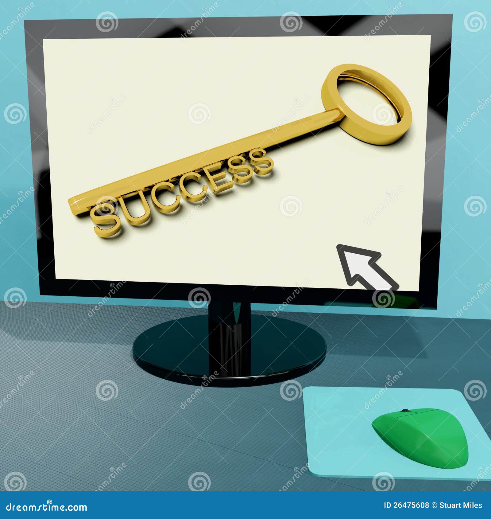 Success Key on Computer stock illustration. Illustration of screen ...
