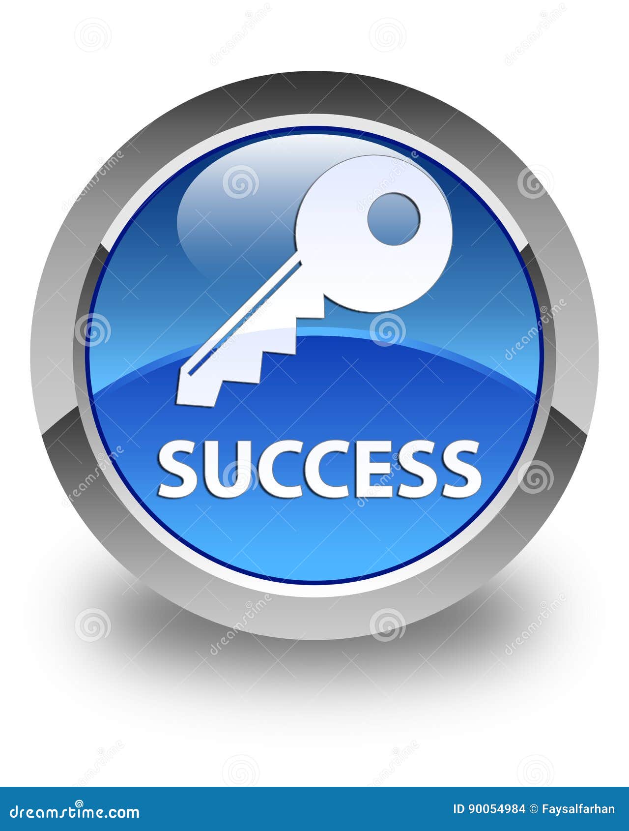Success (key Icon) Glossy Blue Round Button Stock Illustration ...