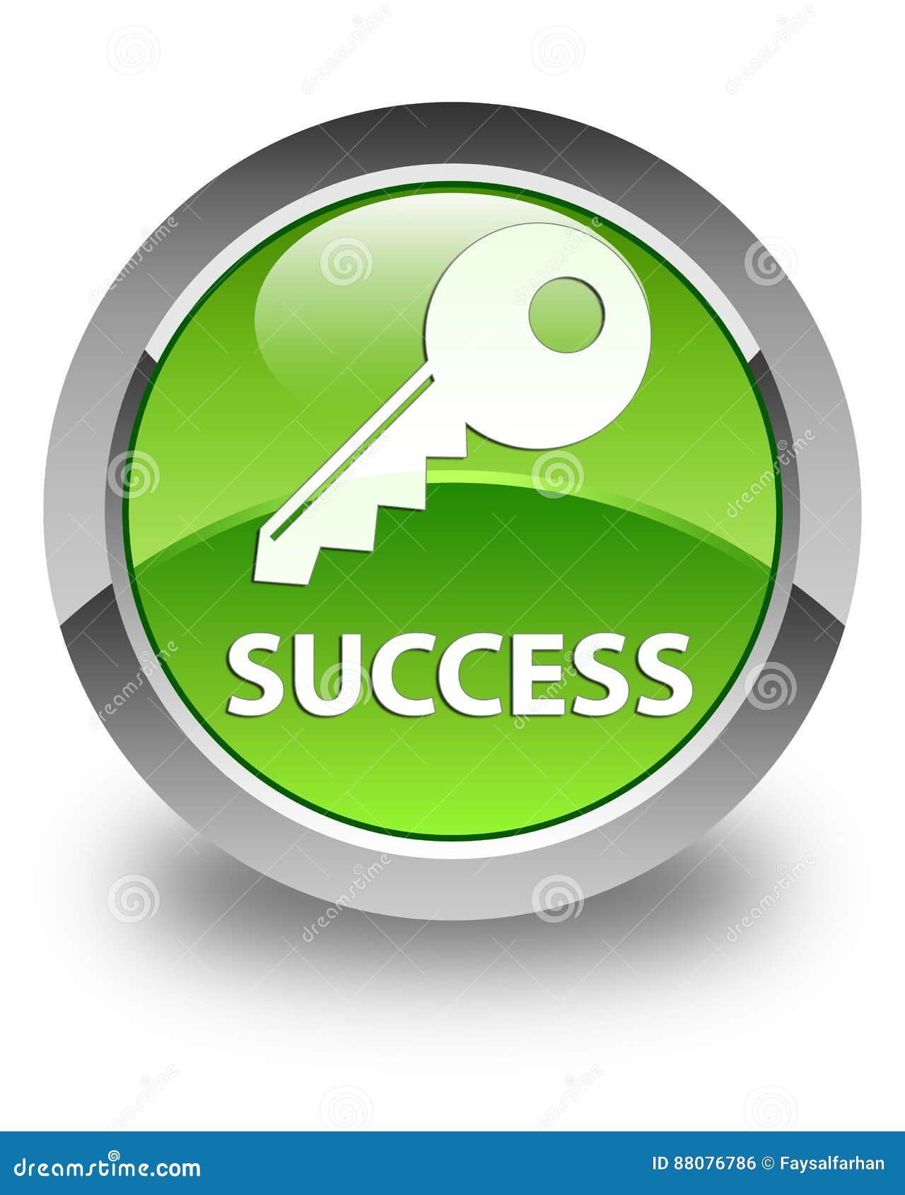 Success (key Icon) Glossy Green Round Button Stock Illustration ...