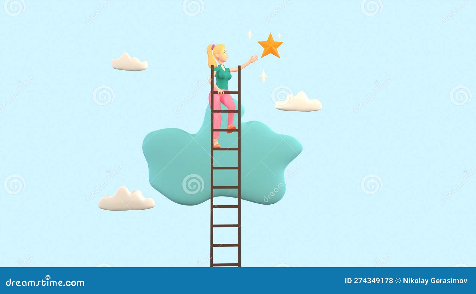 Success Ladder To Reach Goal, Businessman Climb Up Ladder of Success To ... Success Ladder To Reach Goal, Businessman Climb Up Ladder of Success To ...