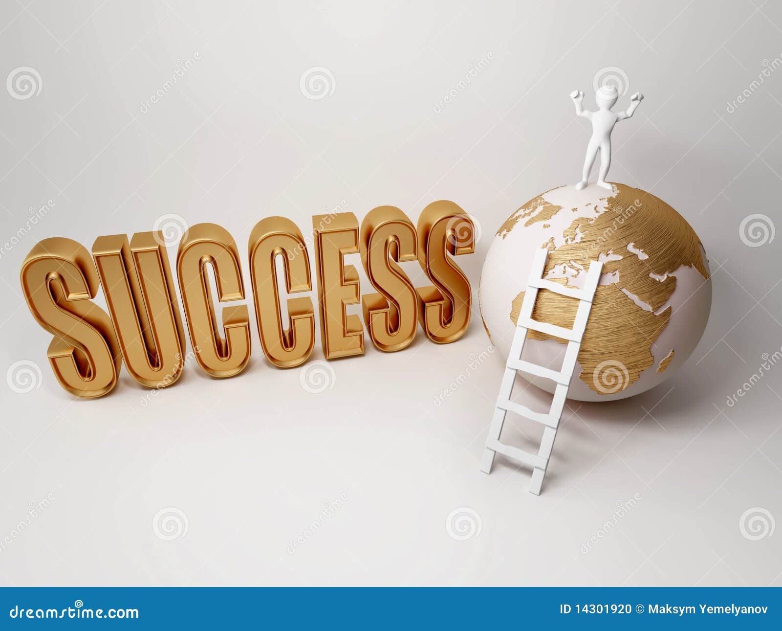 Success Red Ladder To Clouds Sky Background Stock Photo | CartoonDealer ...