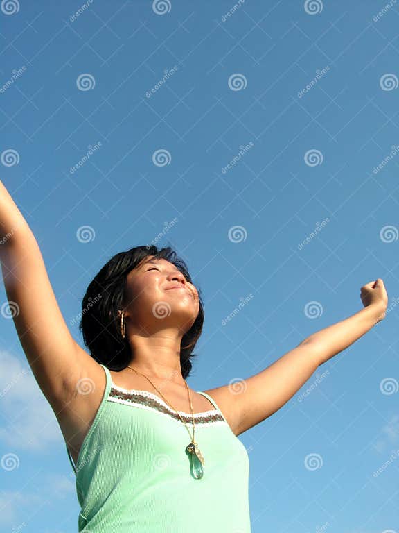 Success lady rejoice stock image. Image of youthful, spread - 1042297