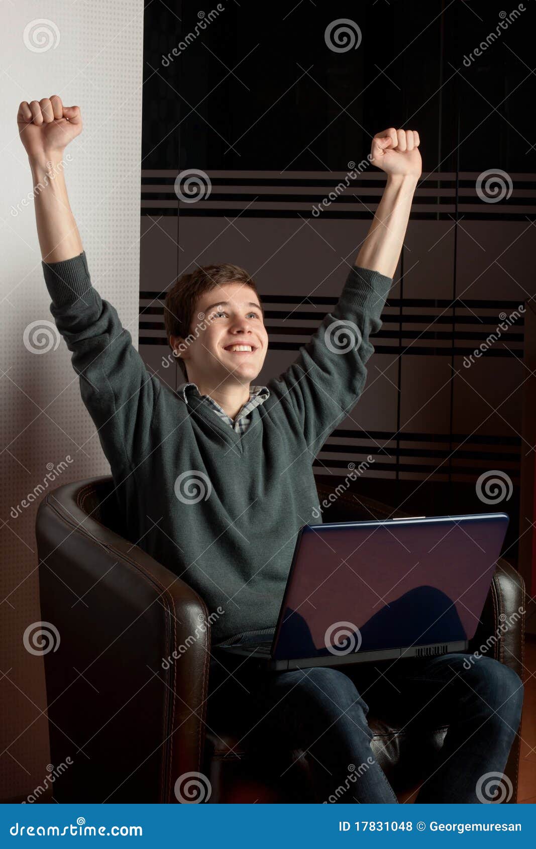 Success on the laptop stock photo. Image of confident - 17831048