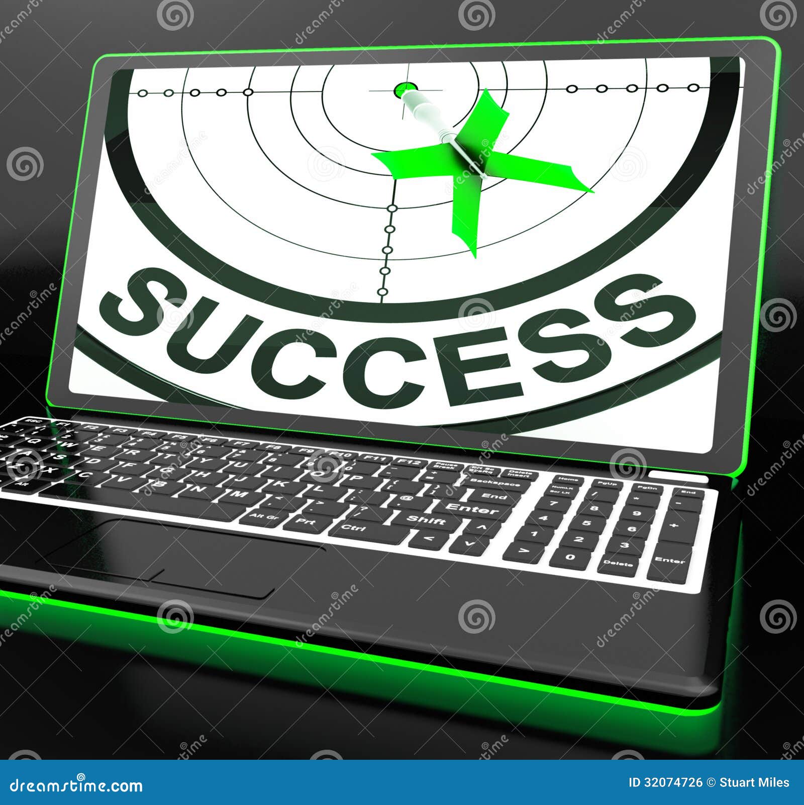 Success on Laptop Showing Successful Progress Stock Illustration ...