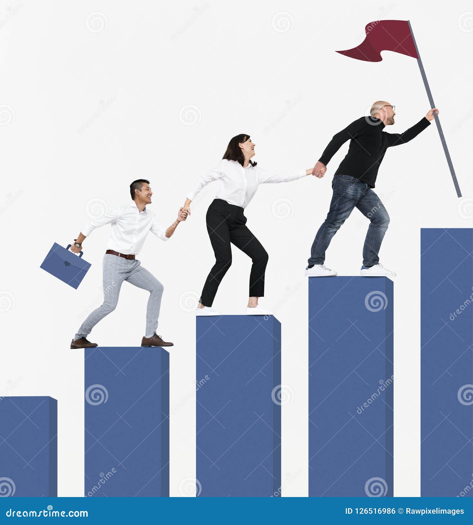 Success through Leadership and Teamwork Stock Photo - Image of ...