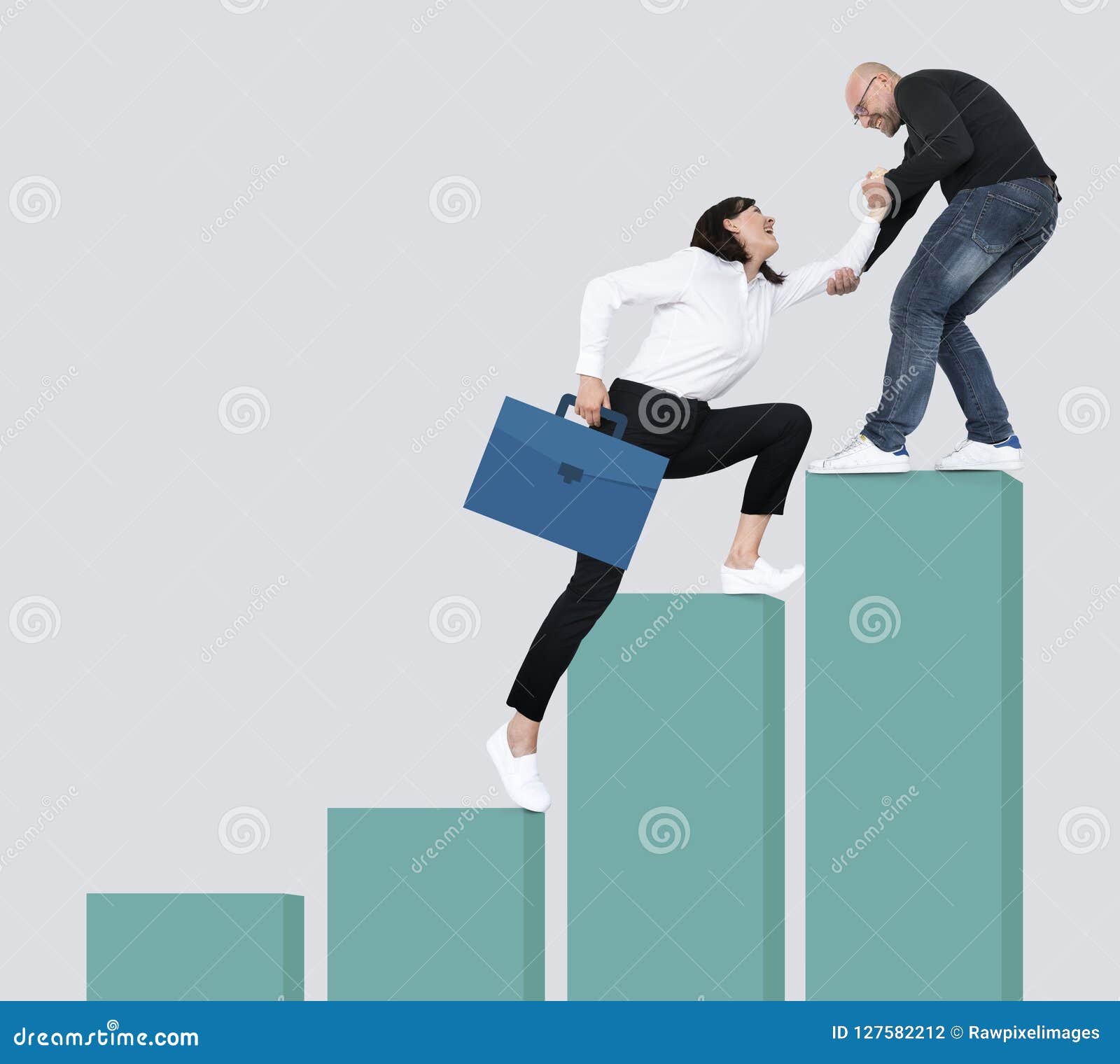 Success through Leadership and Teamwork Stock Photo - Image of helping ...