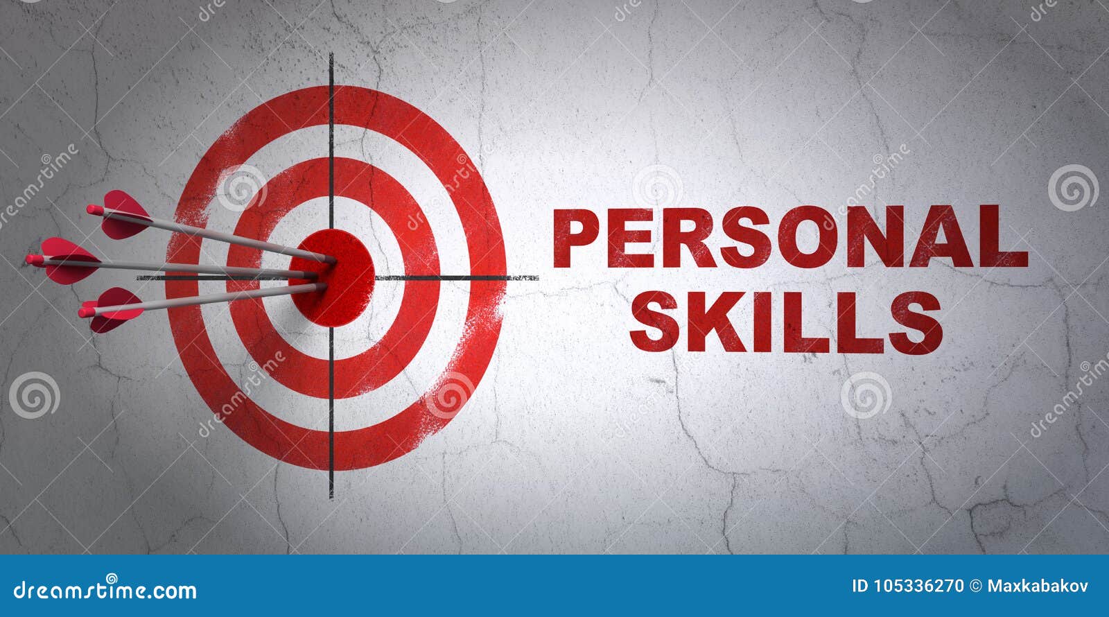 Learning Concept: Target and Personal Skills on Wall Background Stock ...