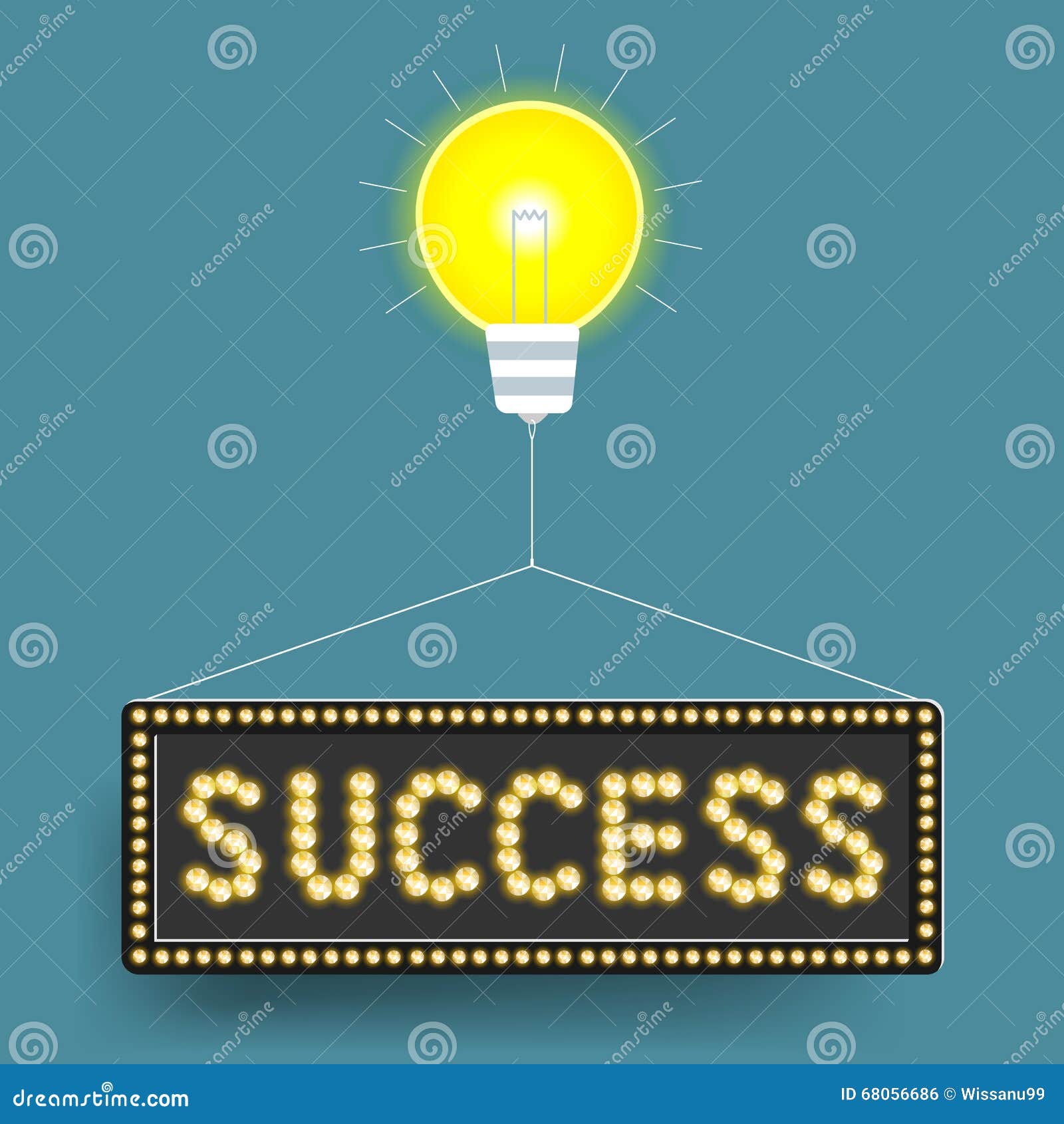 Success Light Bulb Billboard of Business. Stock Vector - Illustration ...