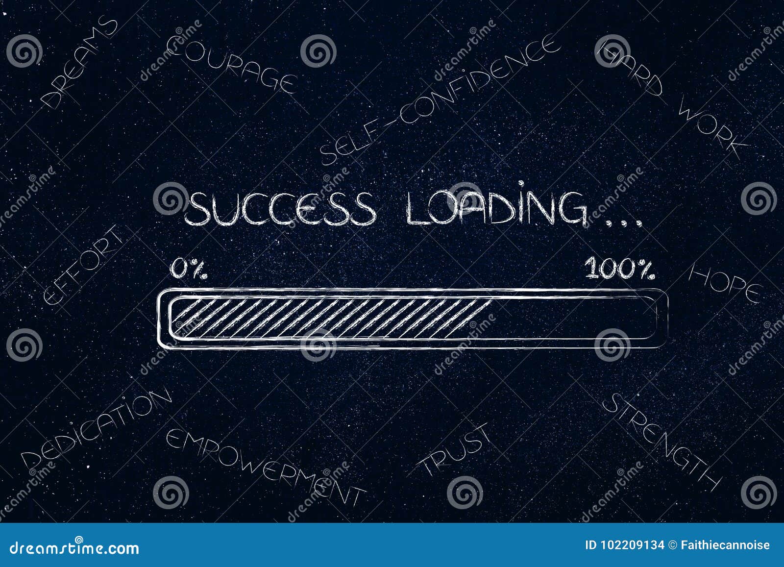 Success Loading with Progress Bar Surrounded by Elements To Succeed ...
