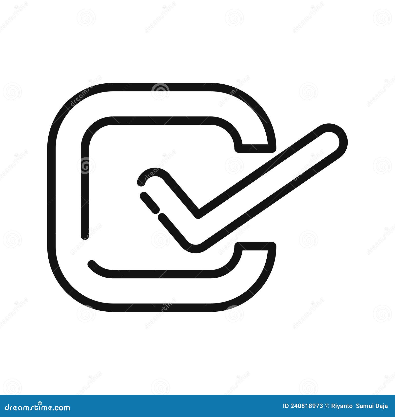 Success Mark Icon Black and White Illustration Stock Vector ...
