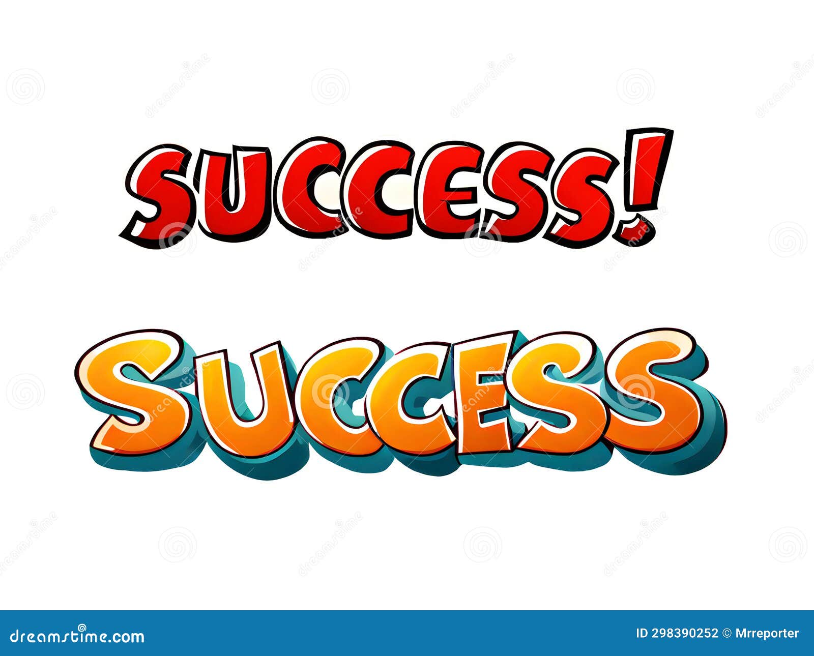 Success! Notice Message Set at Cartoon Style. Ai Stock Illustration ...