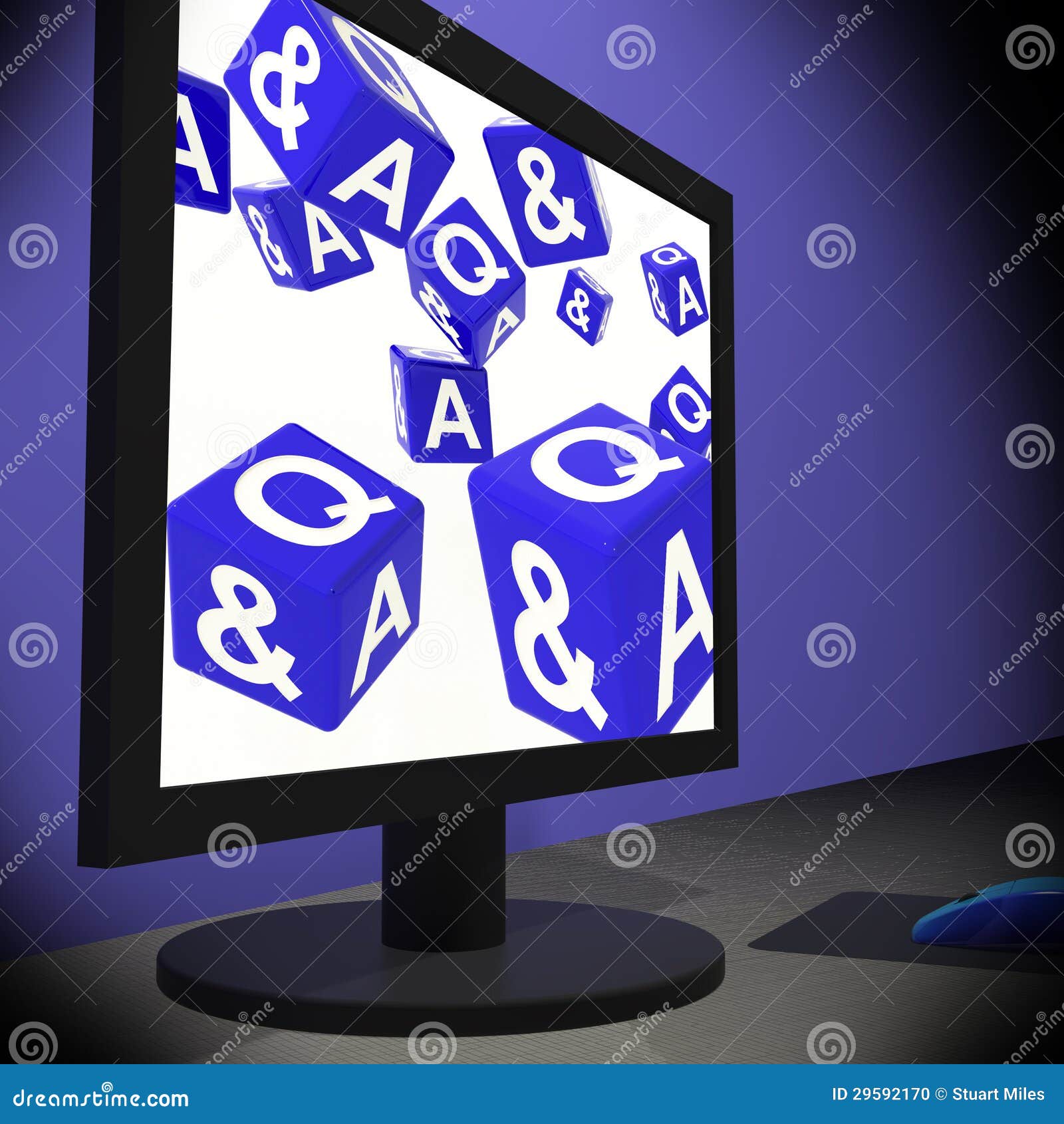 Success on Monitor Shows Progress Stock Illustration - Illustration of ...