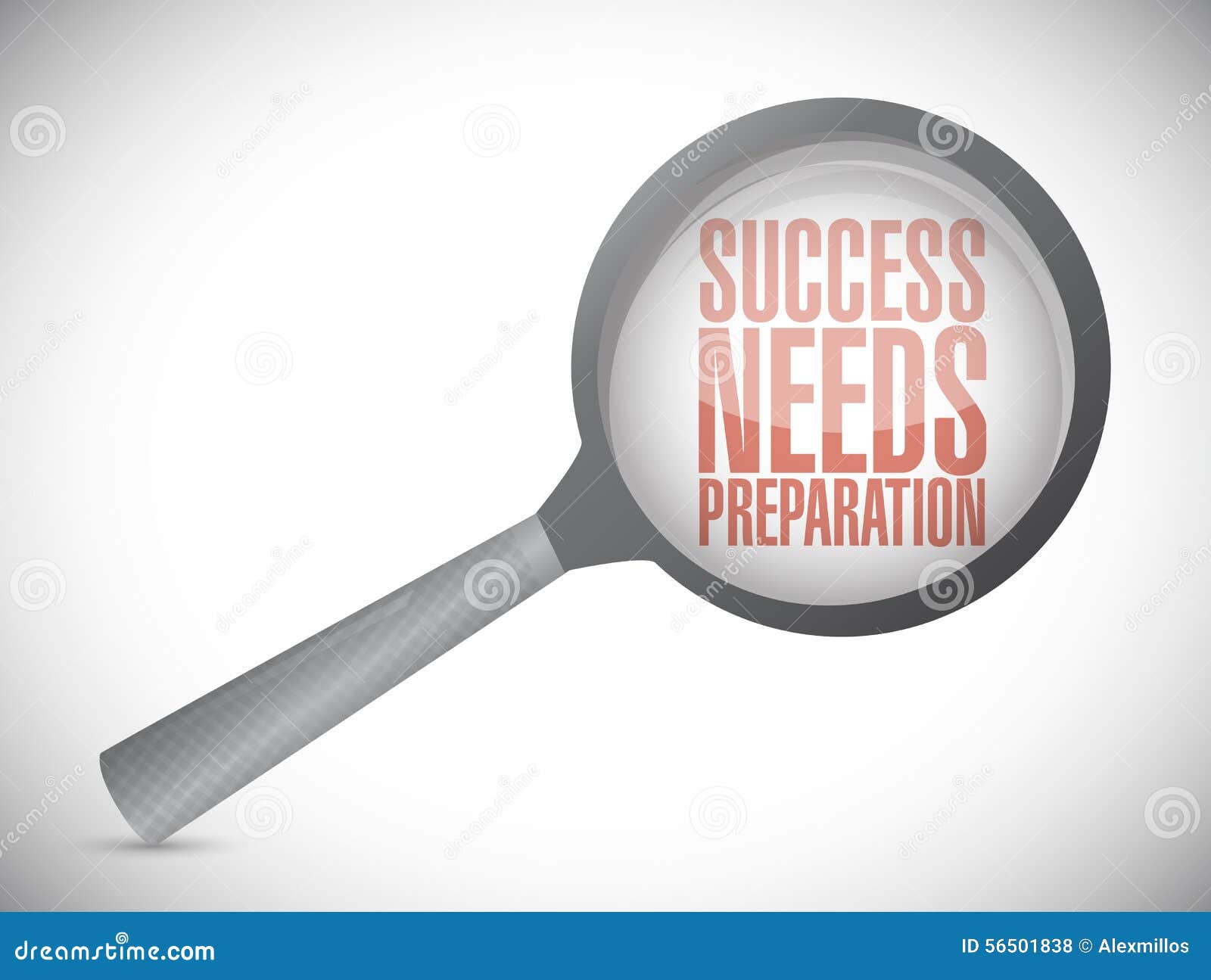 Success Needs Preparation Magnify Sign Concept Stock Illustration ...