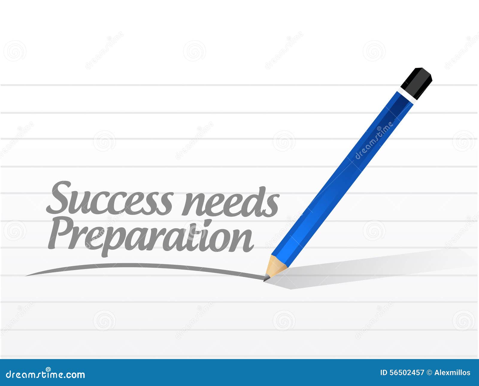 Success Needs Preparation Message Sign Concept Stock Illustration ...
