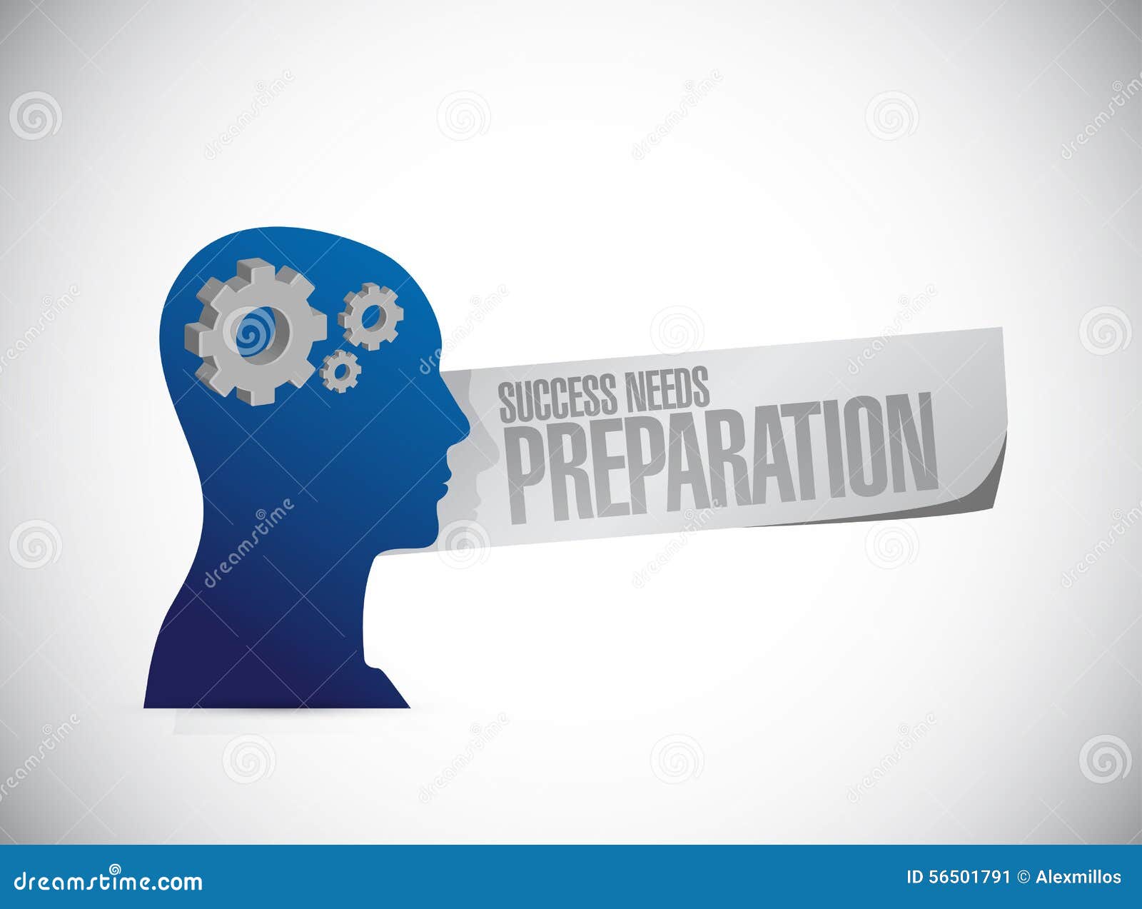 Success Needs Preparation Mindset Gear Sign Stock Illustration ...