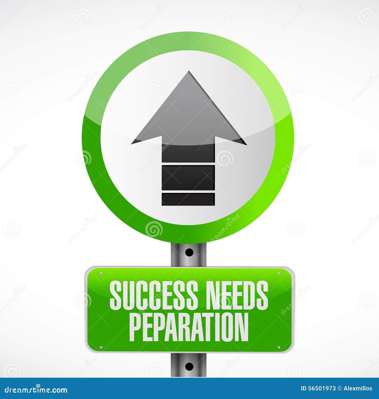 Success Needs Preparation Street Sign Stock Illustration - Illustration ...