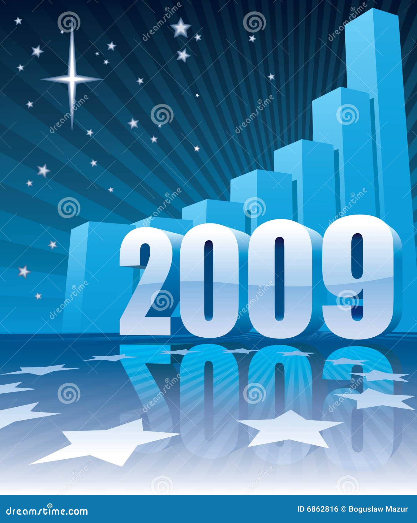 Success in New Year 2009 stock vector. Illustration of night - 6862816