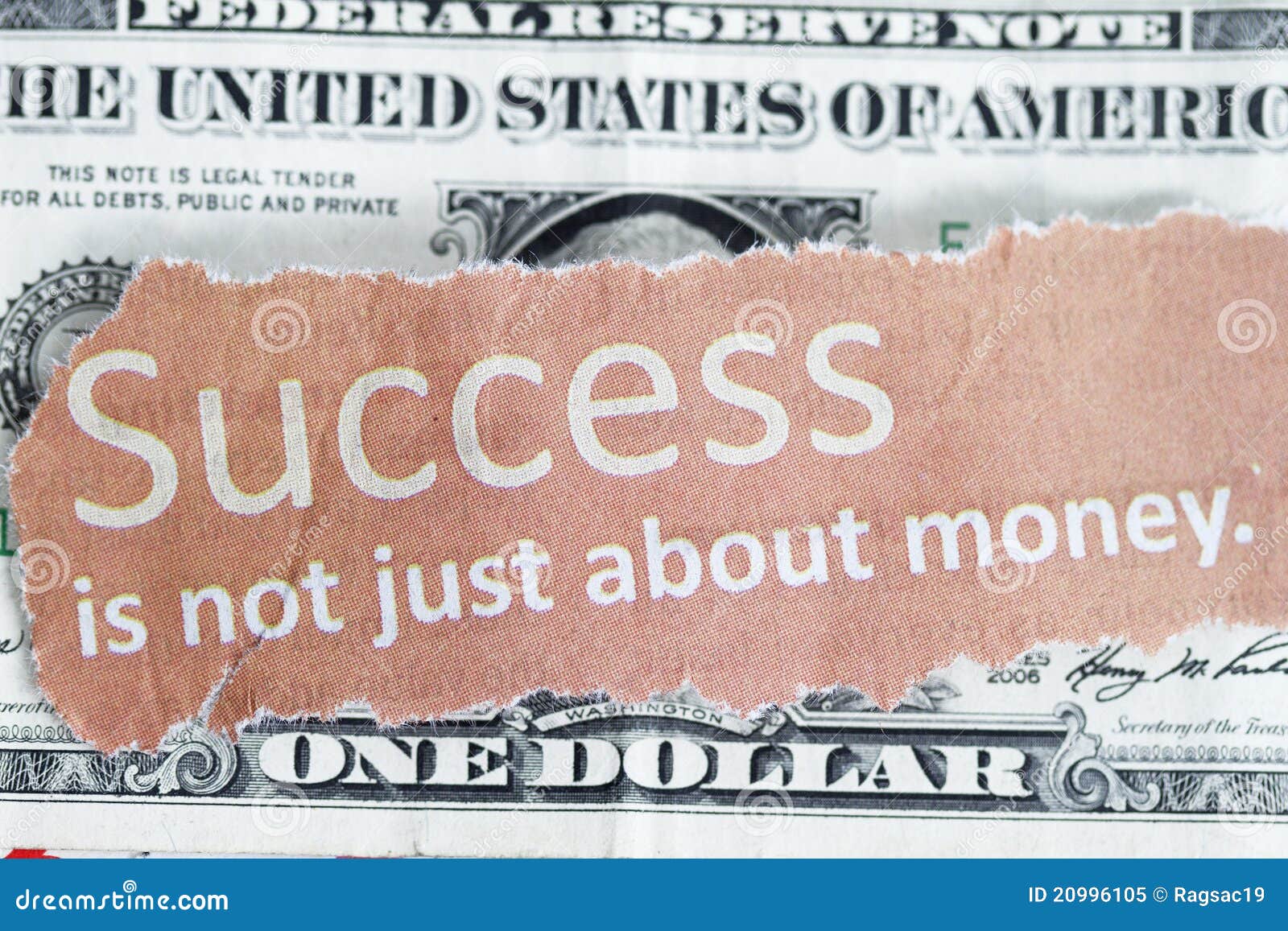 Success is Not Just about Money Stock Image - Image of cash, dollars ...