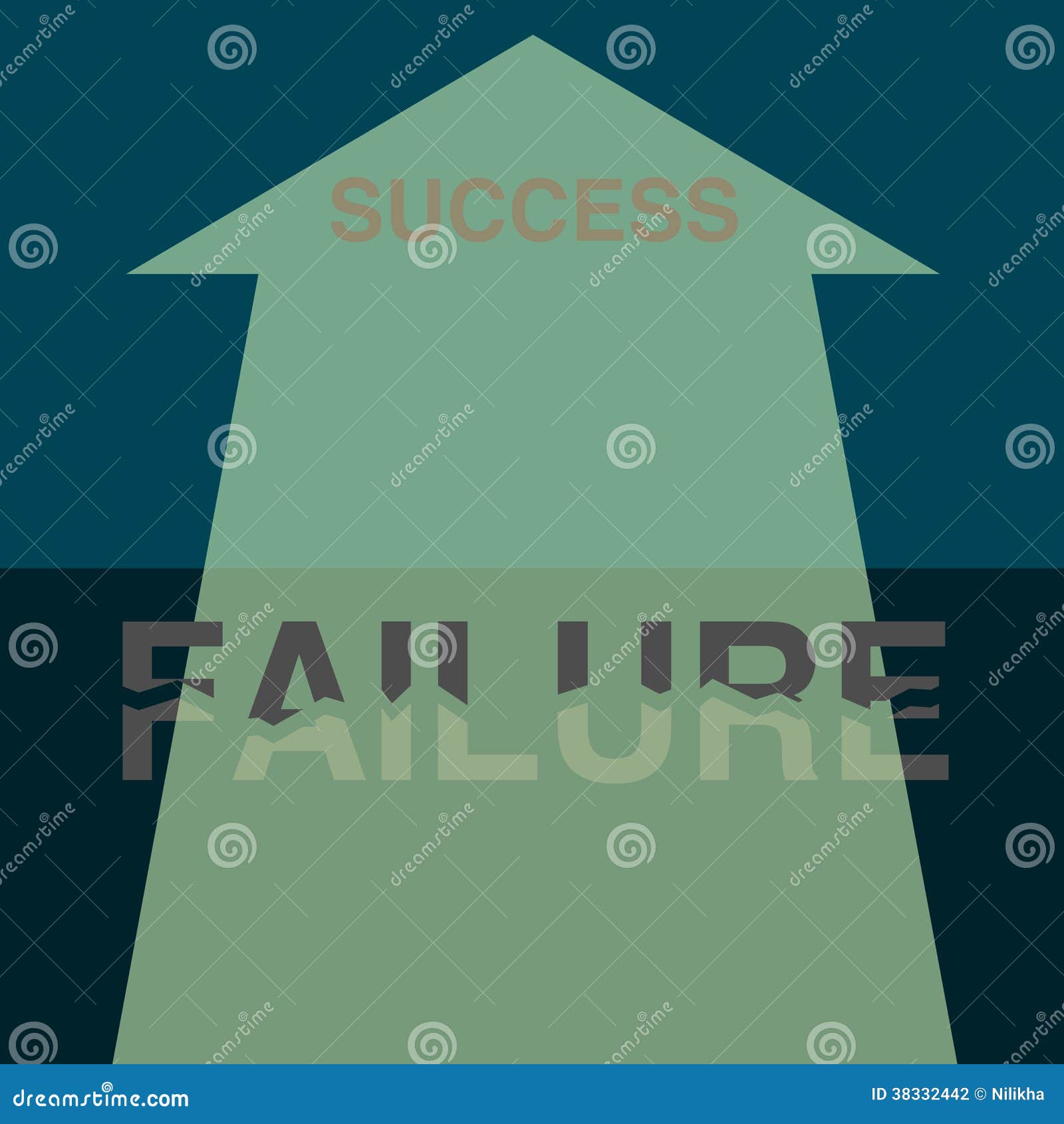 Success overcomes failure stock illustration. Illustration of cartoon ...
