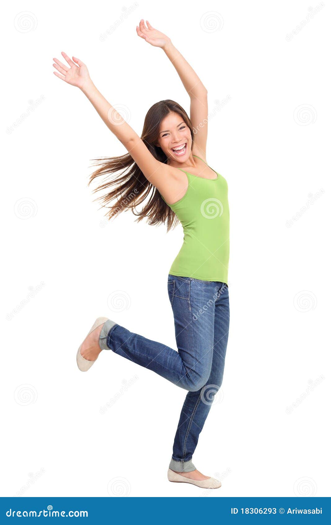 Success People Winning: Woman Dancing Stock Image - Image of attractive ...