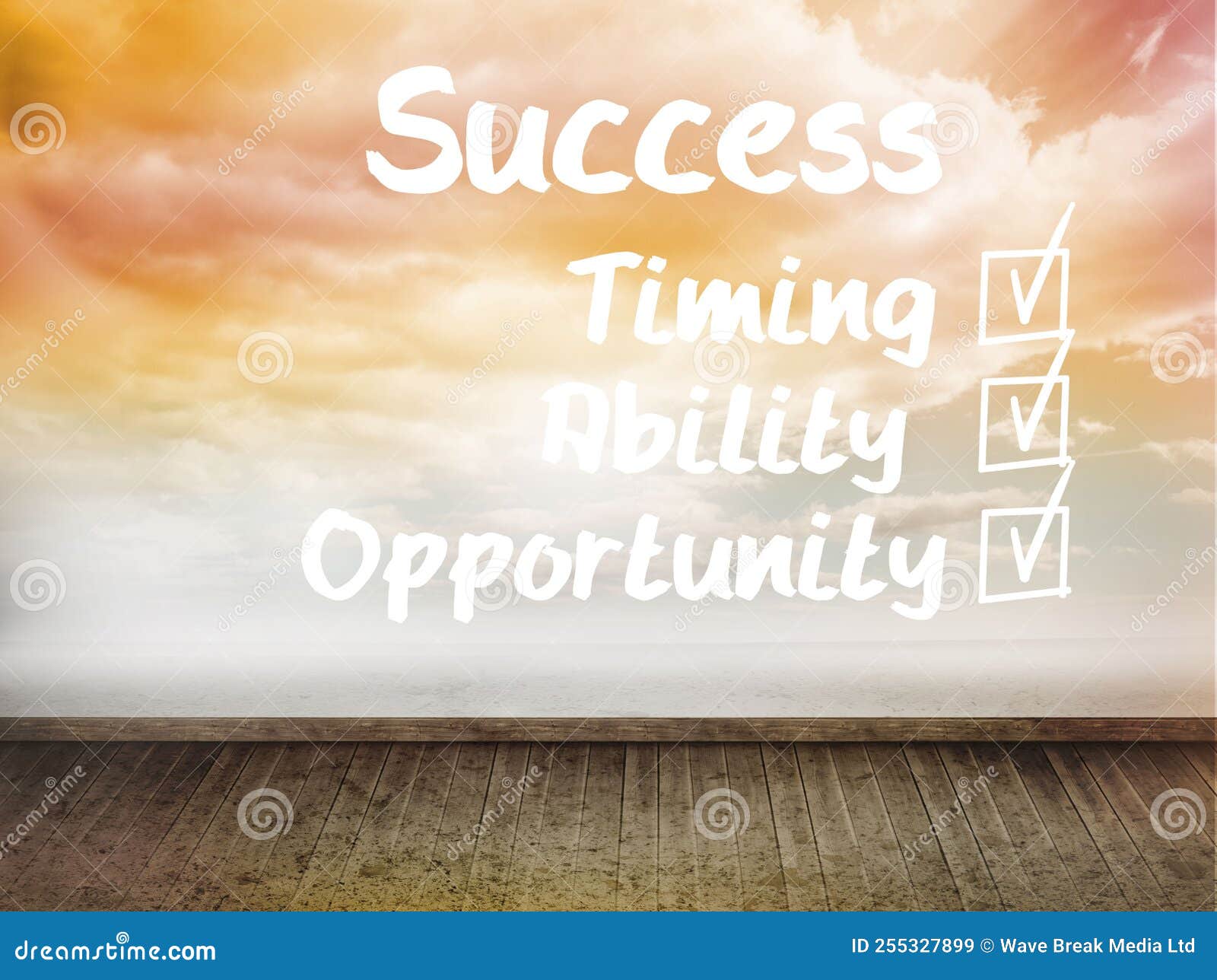 Success Plan Written on Wall with Sky Stock Illustration - Illustration ...