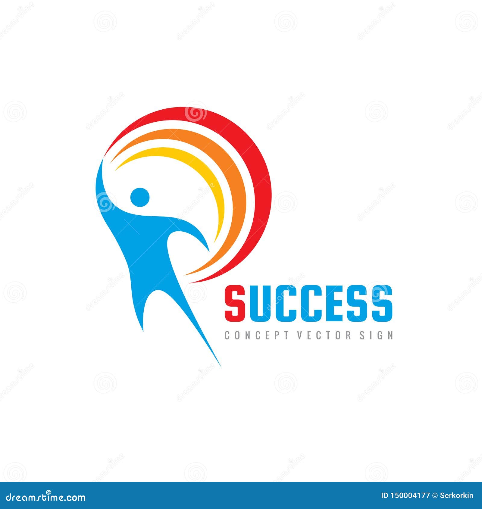 Success Positive Vector Logo Design. Himan Character Concept Sign Stock ...