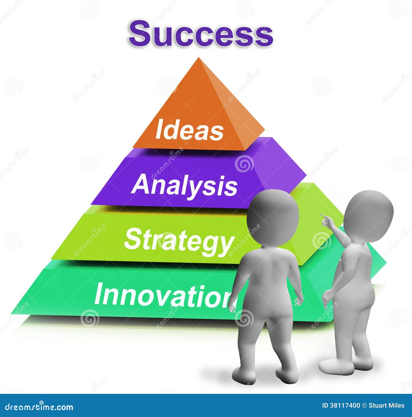 Success Pyramid Shows Accomplishment Progress Stock Illustration ...