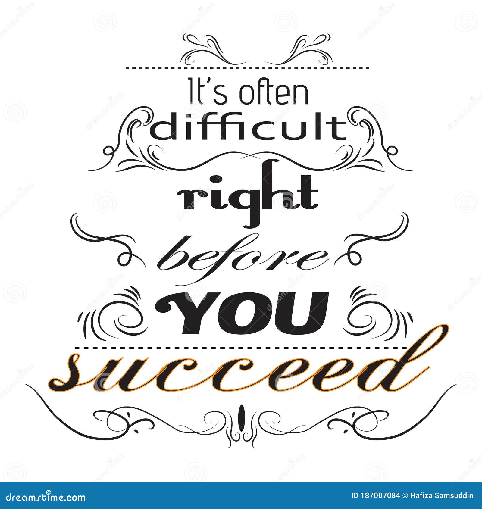 Success Quote. Vector Illustration Decorative Design Stock Vector ...