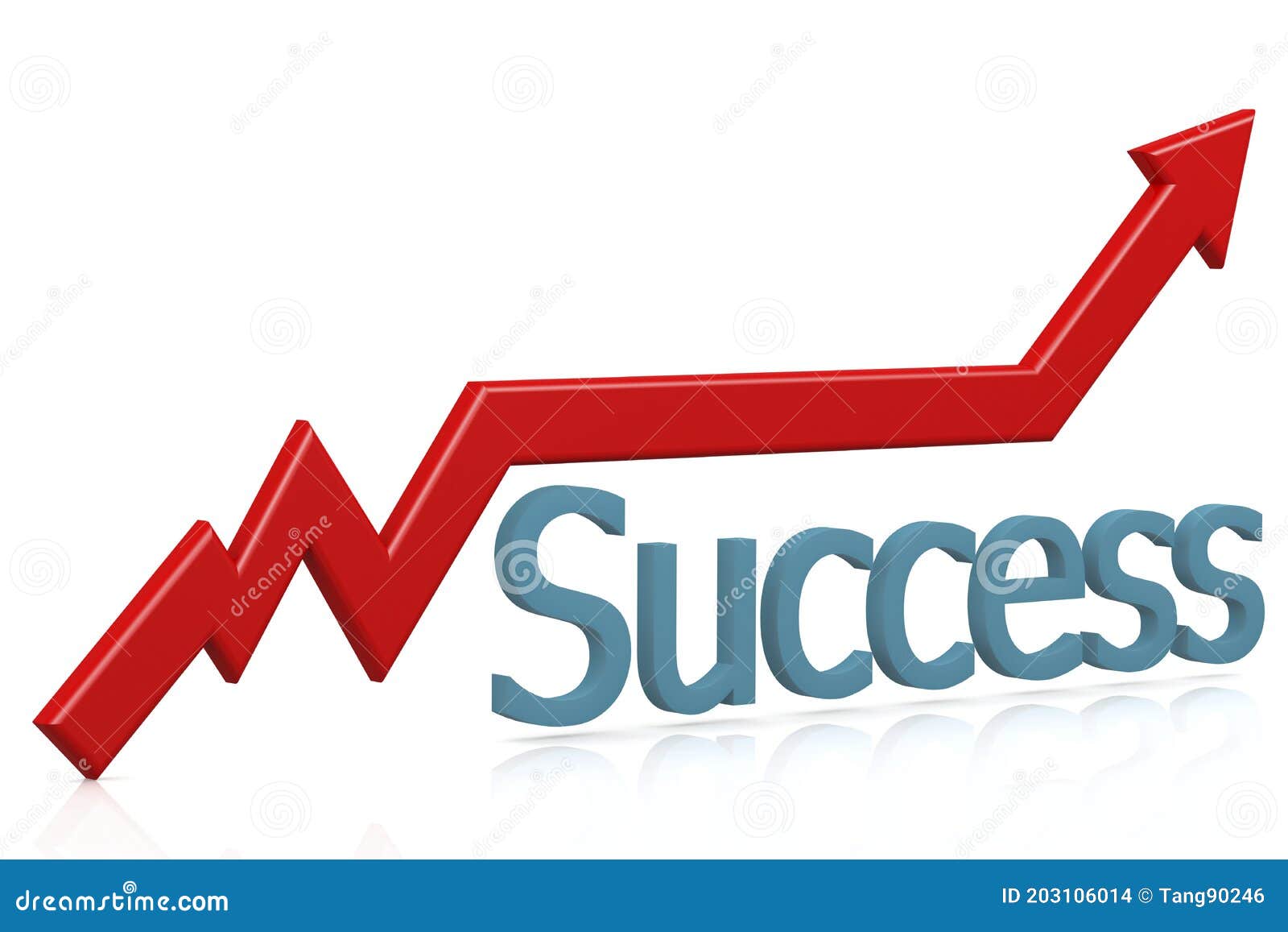 Success and Red Arrow on White Background Stock Illustration ...