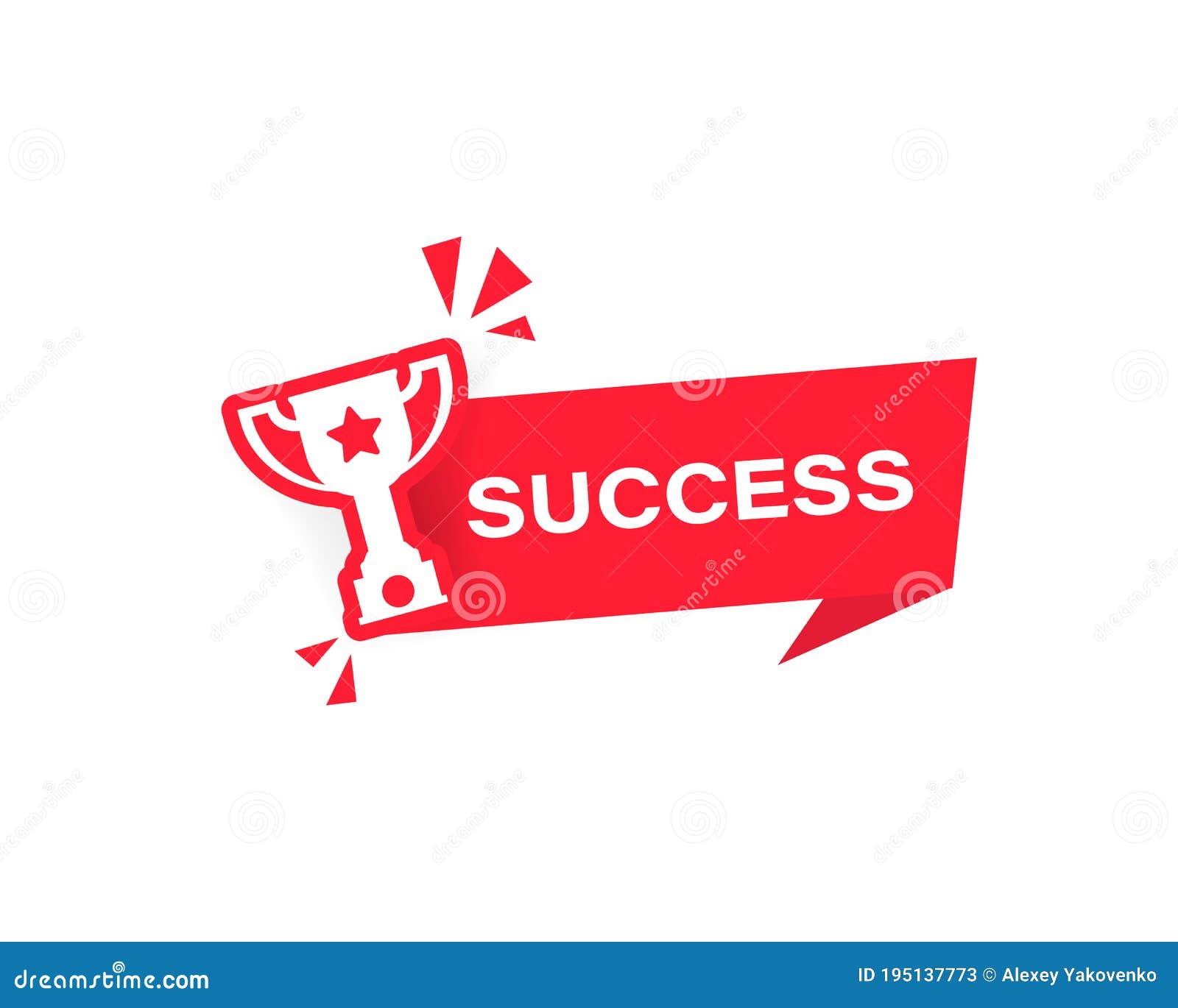 Success Red Banner. Business Concept. Vector on Isolated White ...