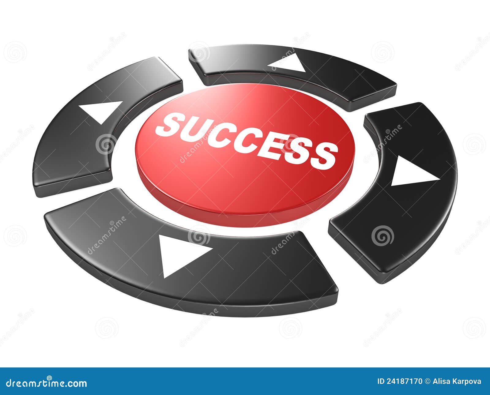 Success Red Button with Main Directions Key Arrows Stock Illustration ...