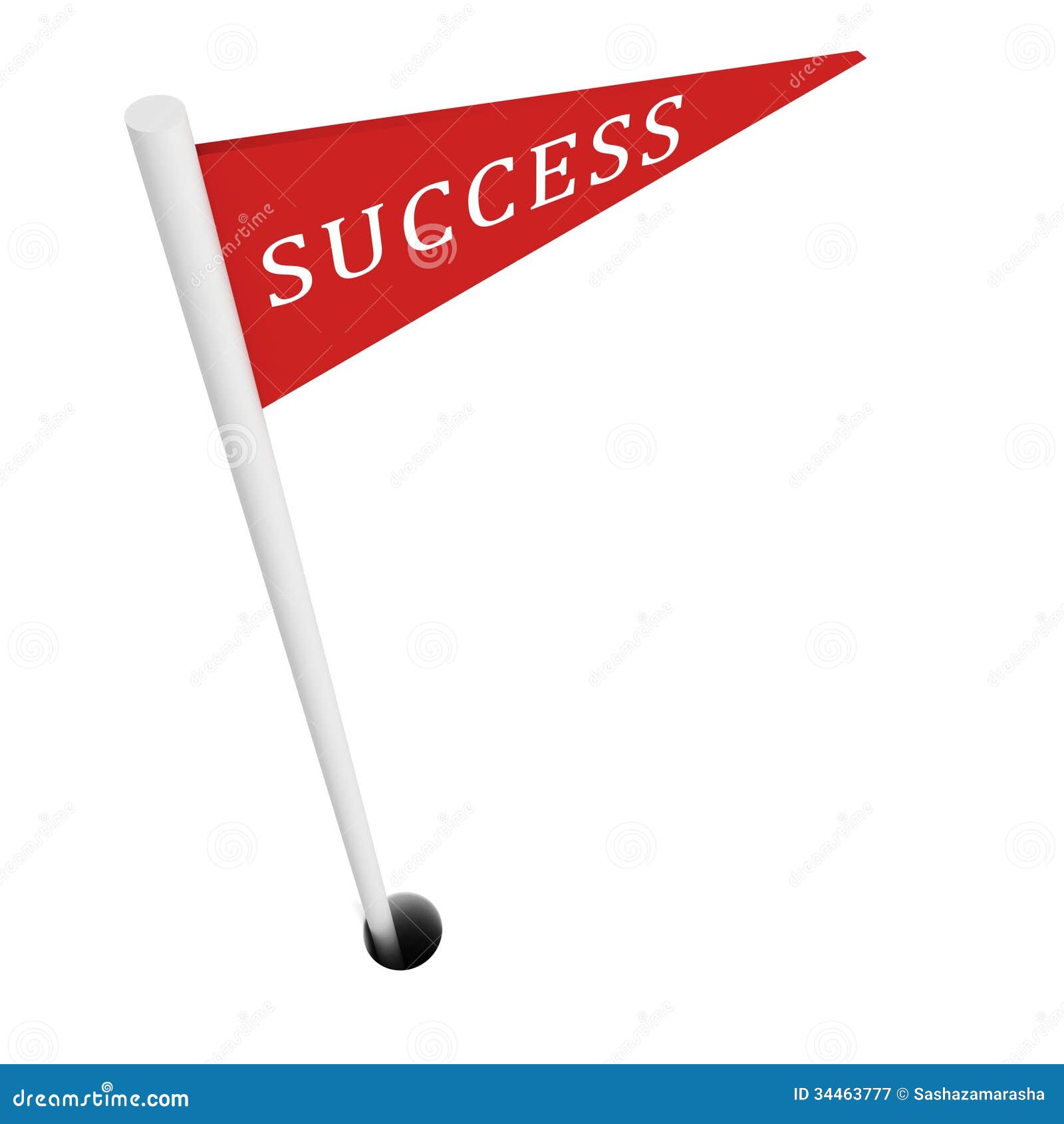 Success Red Golf Flag In Hole On White Surface Stock Illustration ...