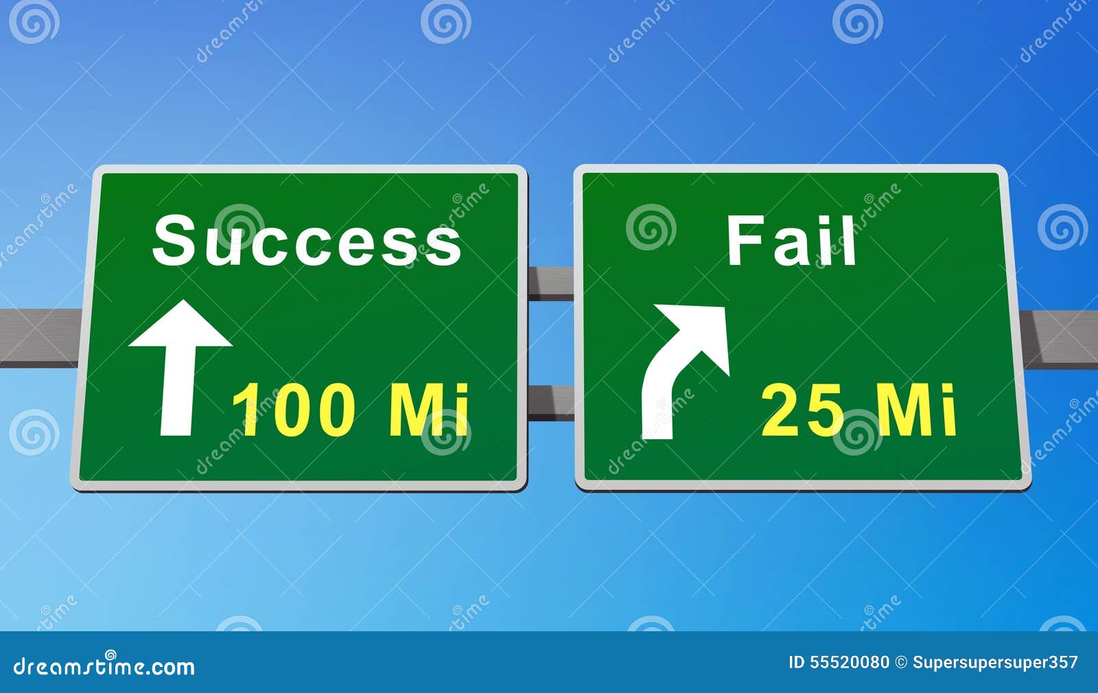 Success Road stock illustration. Illustration of fail - 55520080