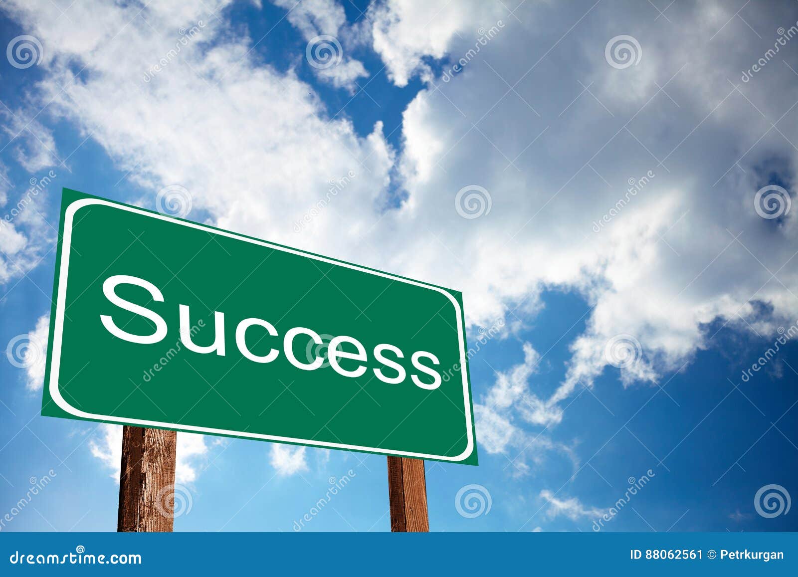 Success. Road Sign with Clouds and Sky Stock Image - Image of cloud ...