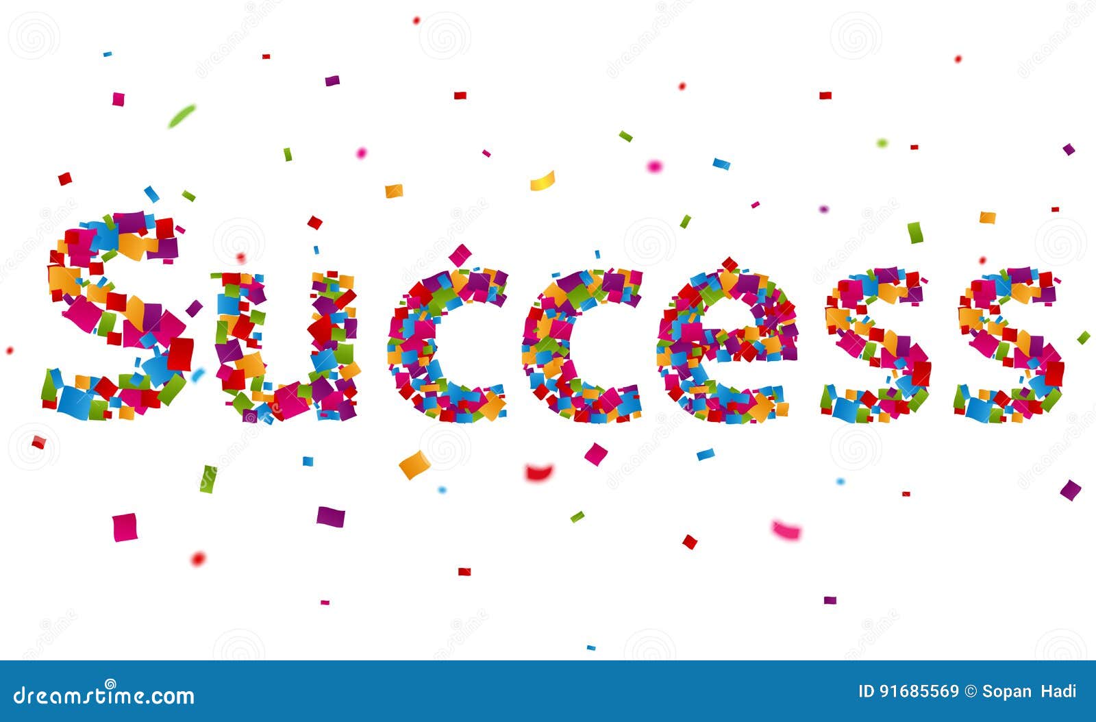 Success Sign with Colorful Confetti Stock Vector - Illustration of year ...