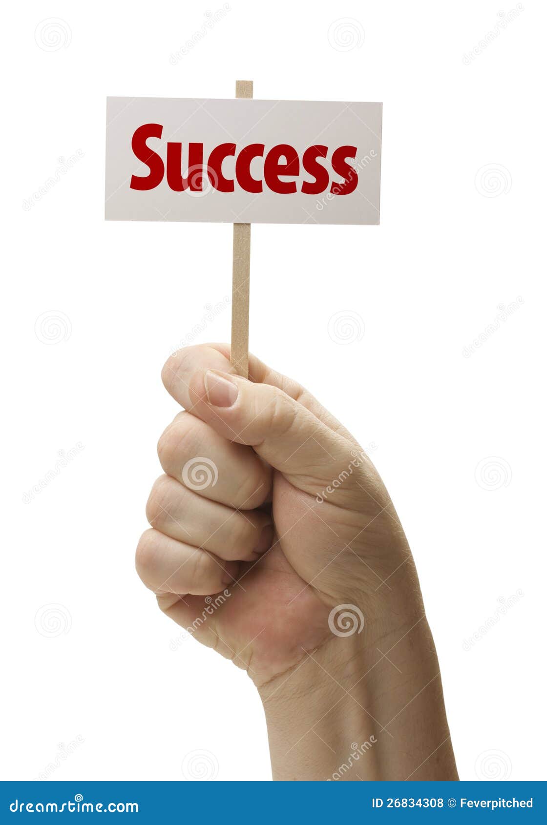 Success Sign in Fist on White Stock Photo - Image of information, paper ...