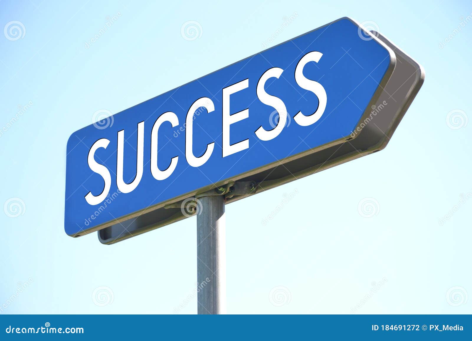 Success - Blue Signpost, Sky Stock Photo - Image of leadership, sign ...