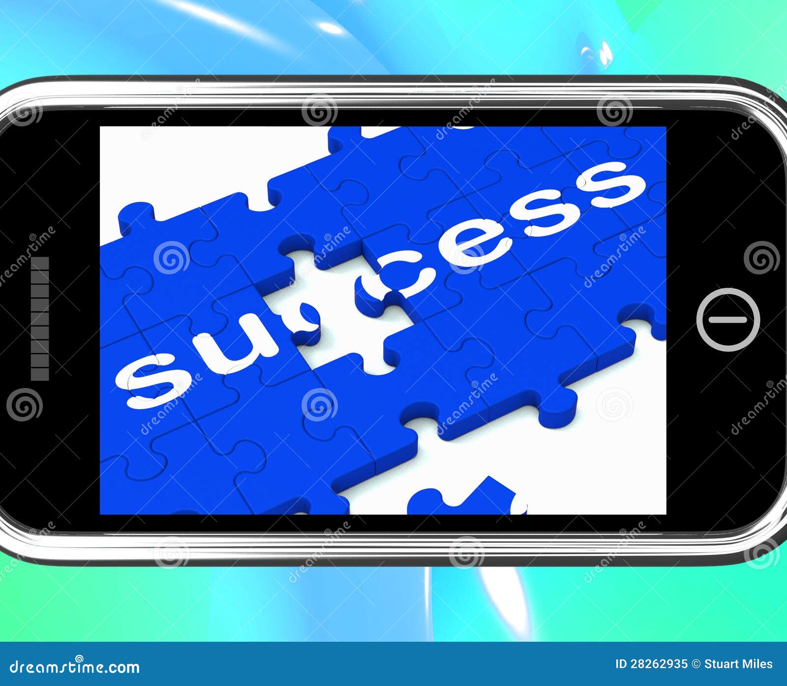 Success on Smartphone Shows Successful Solutions Stock Illustration ...