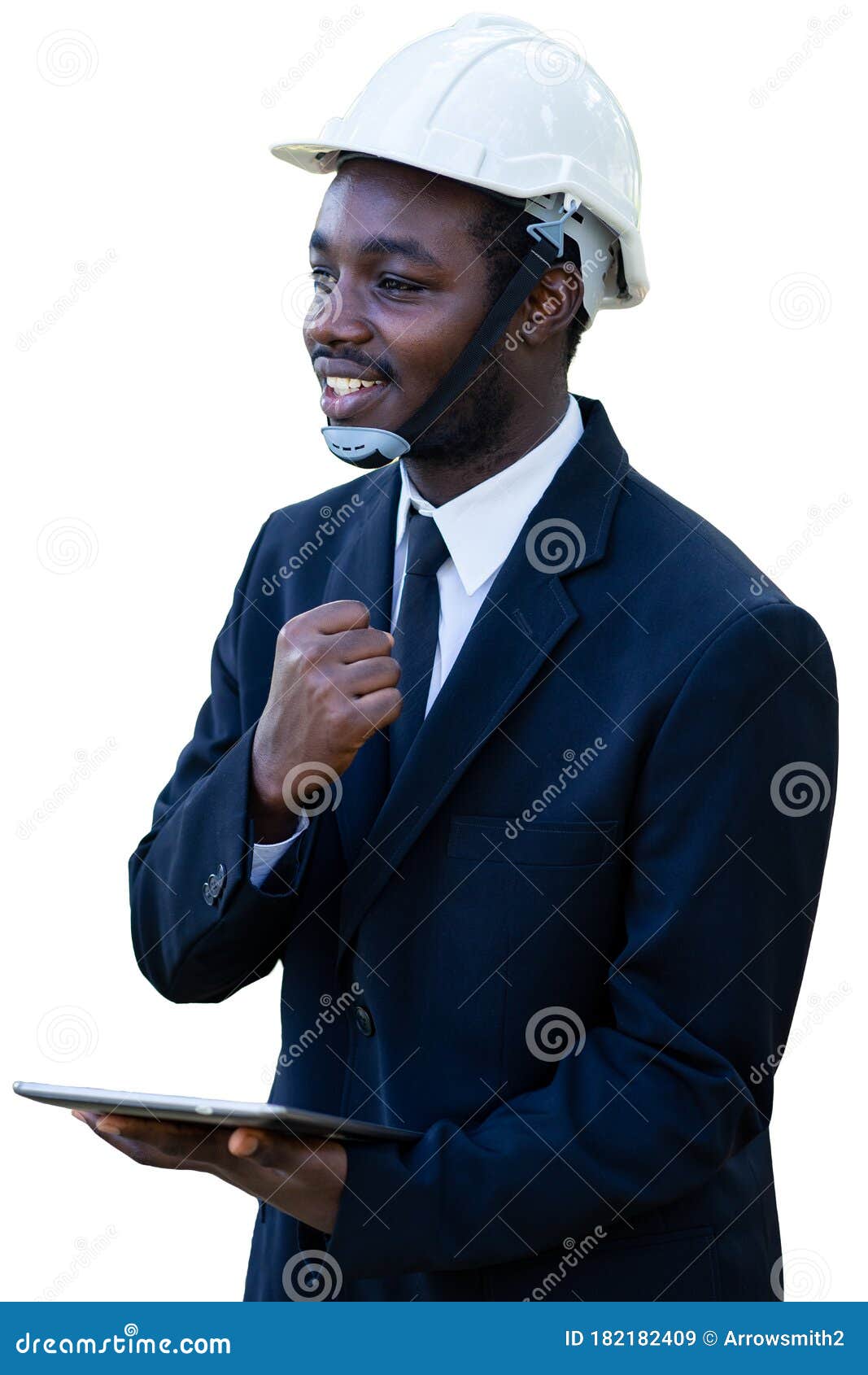 Success of Smile African Industrial Engineer Manager.B&W Style Stock ...