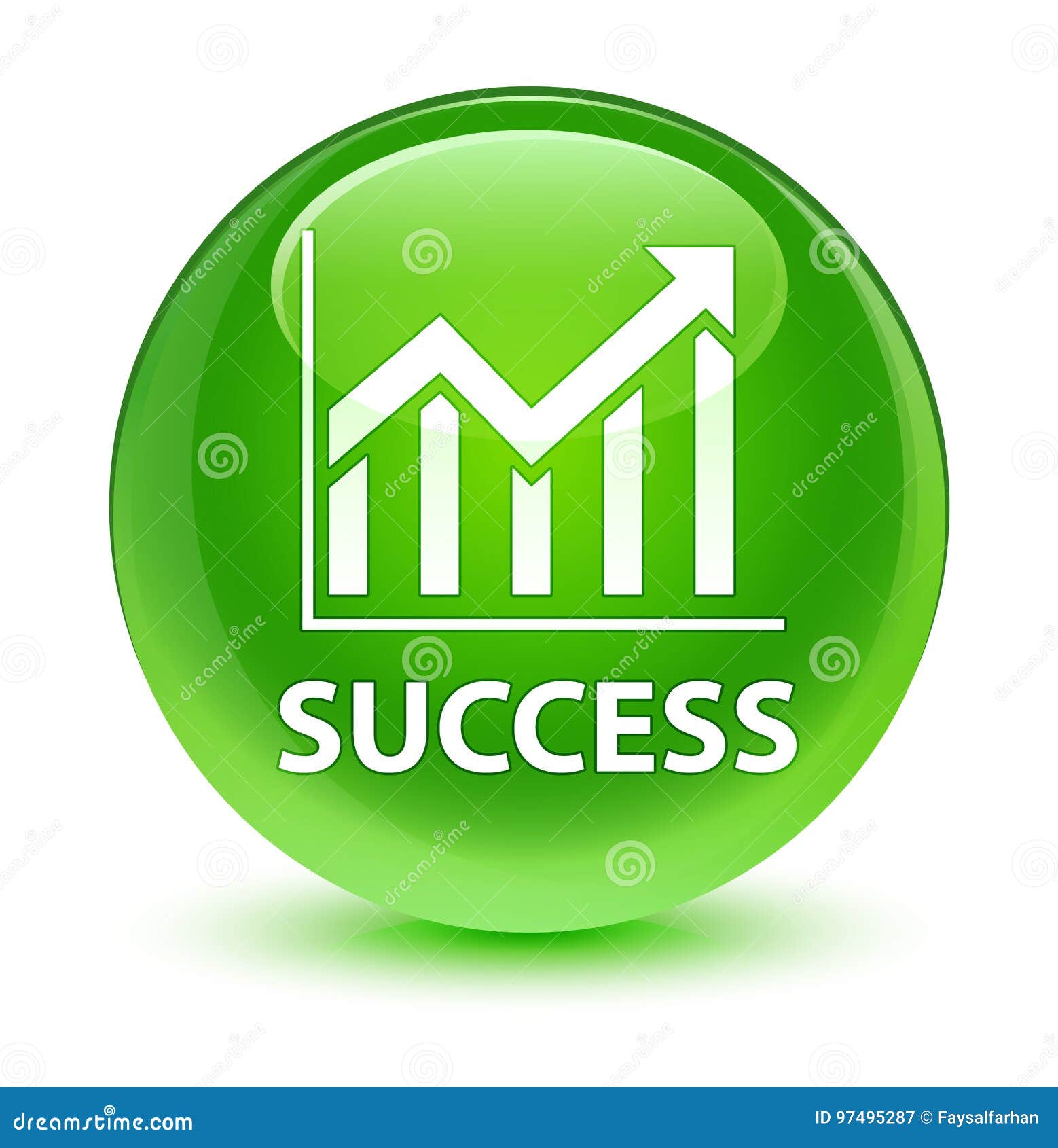 Success (statistics Icon) Glassy Green Round Button Stock Illustration ...