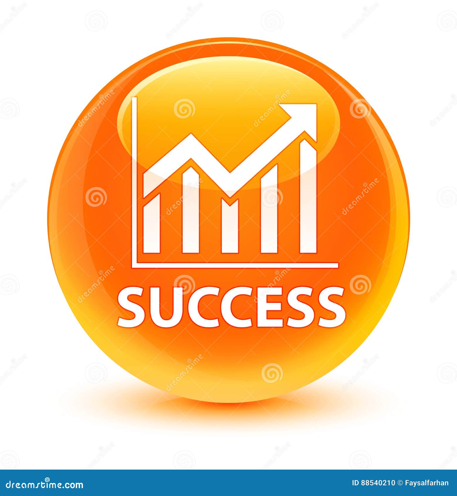 Success (statistics Icon) Glassy Orange Round Button Stock Illustration ...