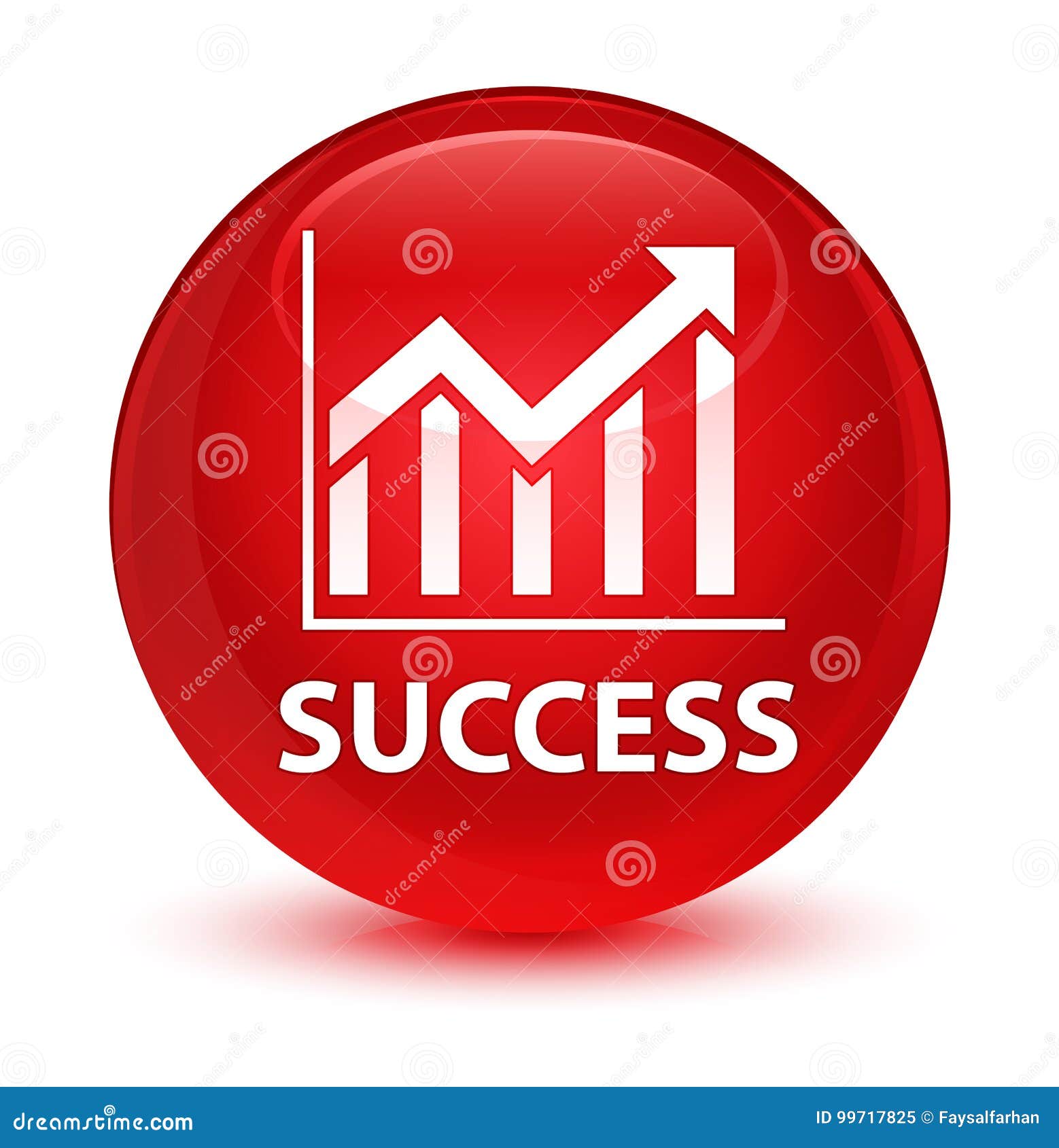 Success (statistics Icon) Glassy Red Round Button Stock Illustration ...