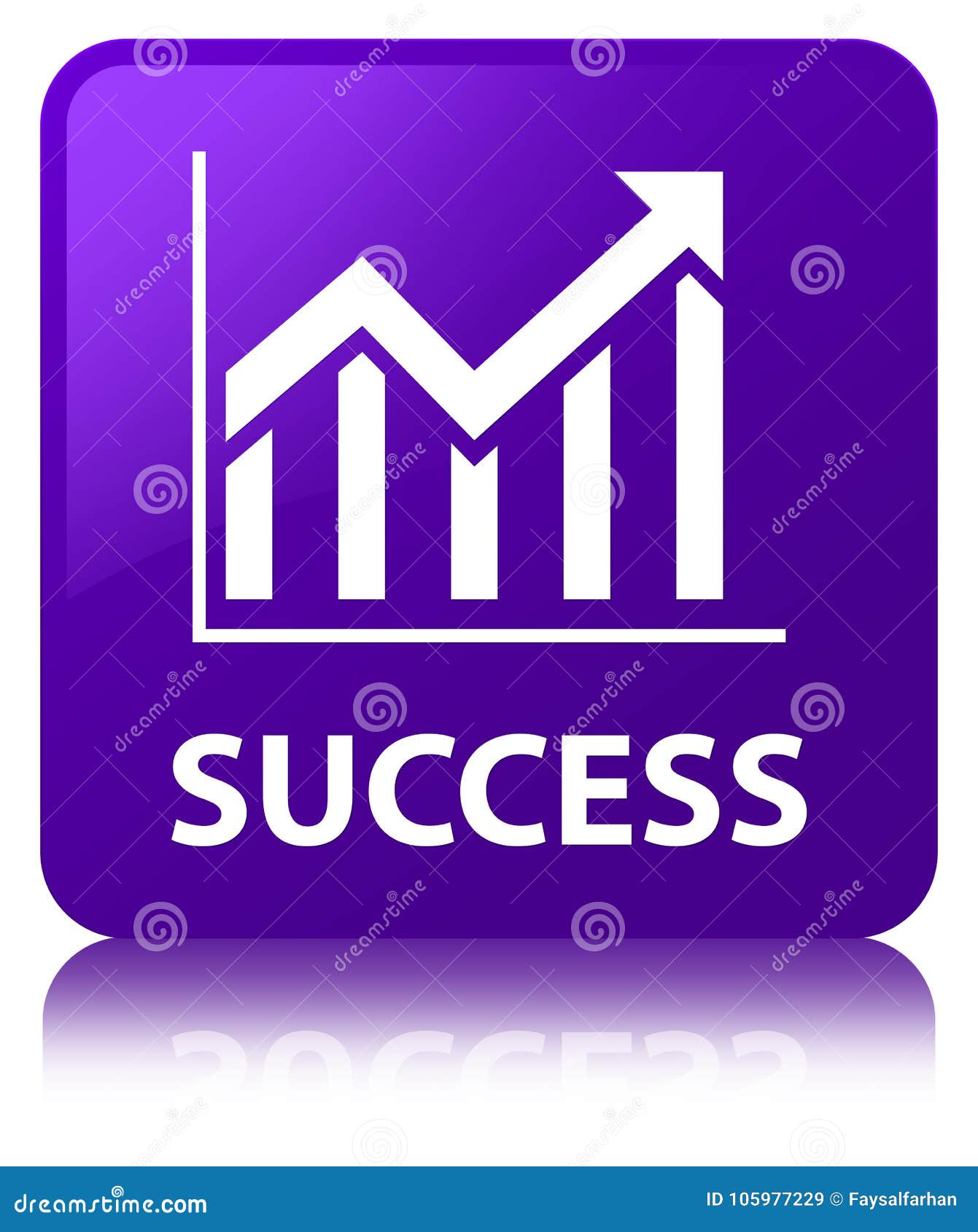 Success (statistics Icon) Purple Square Button Stock Illustration ...