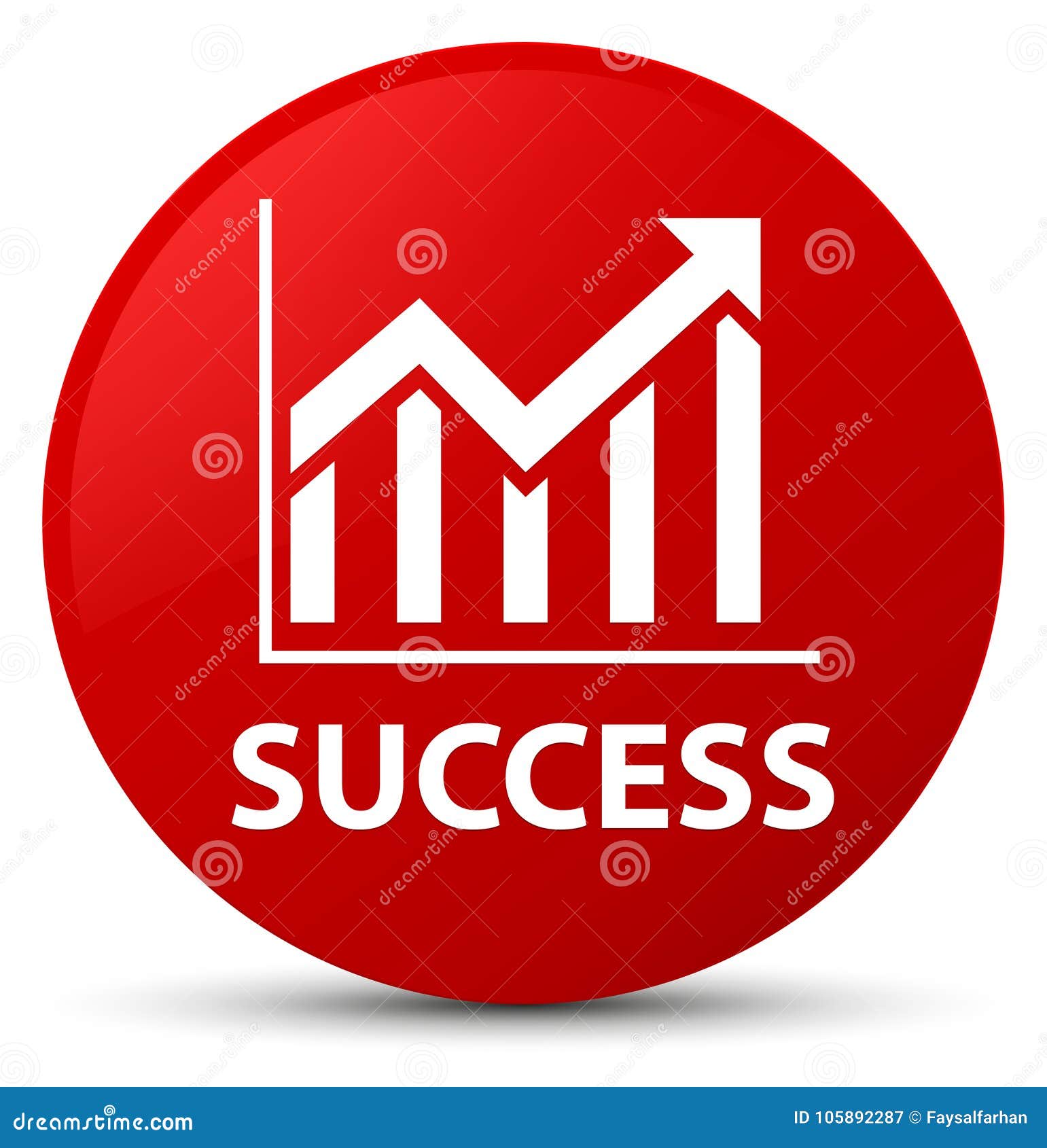 Success (statistics Icon) Red Round Button Stock Illustration ...